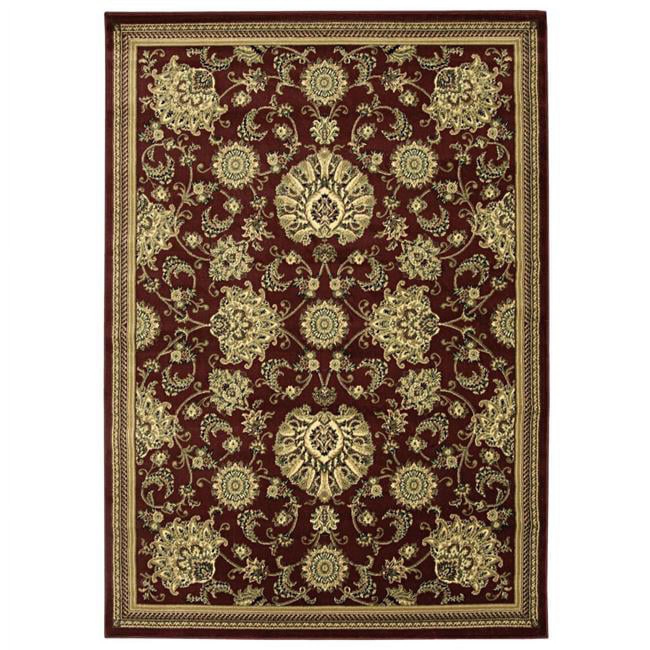 450-2210-BURG 3 x 5 ft. Castello Traditional Floral Scroll Area Rug ...