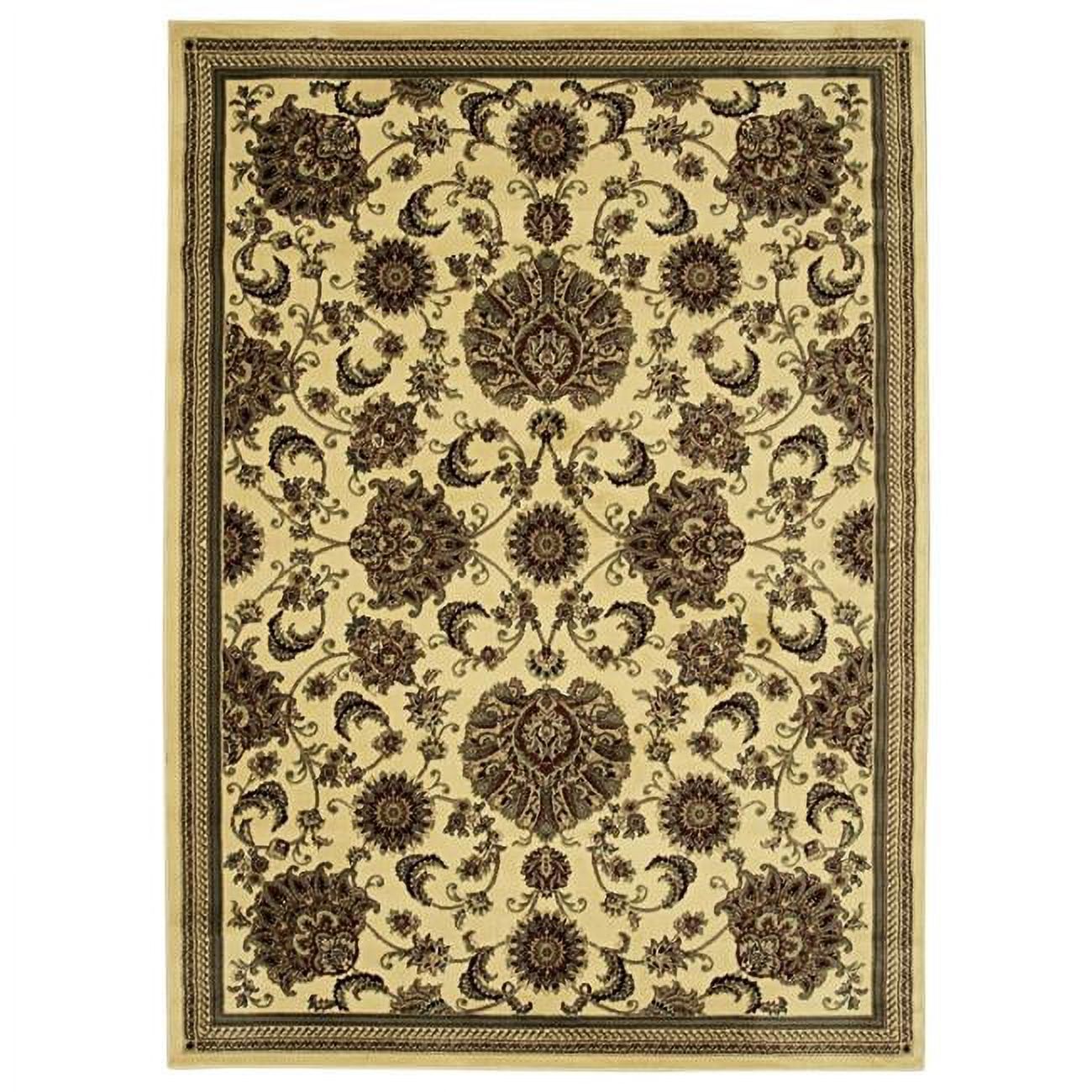 450-2221-IVORY Castello Traditional Floral Scroll Area Rug - Ivory - 5 ...