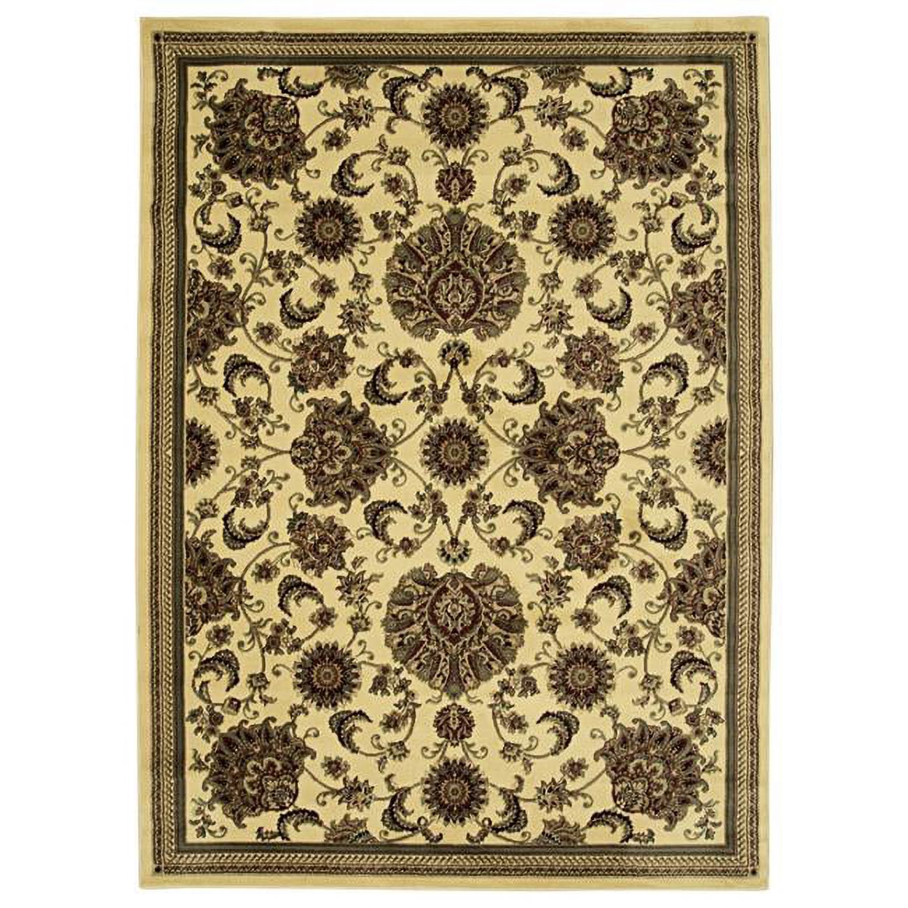 450-2222-IVORY 8 x 11 ft. Castello Traditional Floral Scroll Area Rug ...