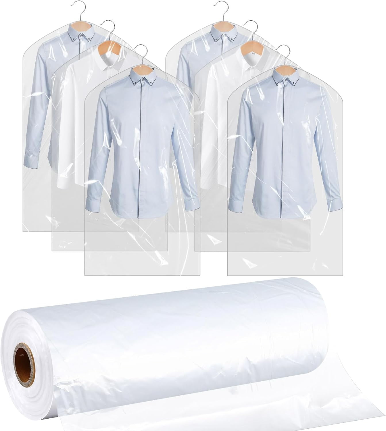 450 Count Dry Cleaner Bags Plastic Clear 21''x40'' Plastic Dust Cover ...