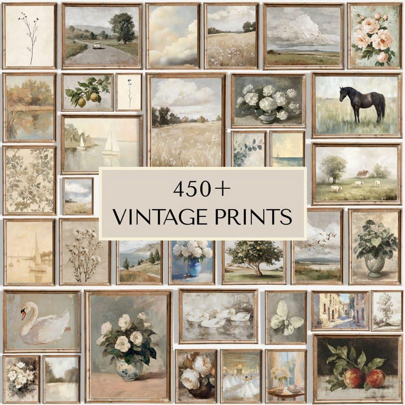 450+ French Country Gallery Prints - Vintage Cottagecore Decor, Light ...