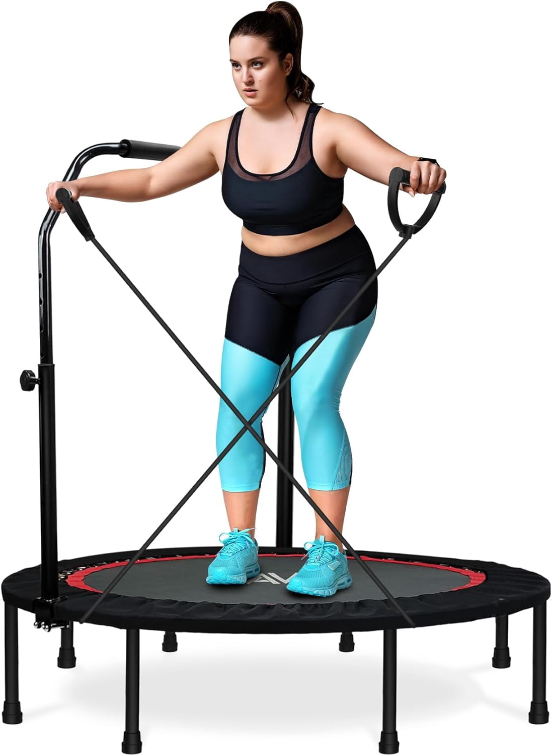 450 LBS Foldable Mini Trampoline for Adults & Kids 40" Rebounder ...