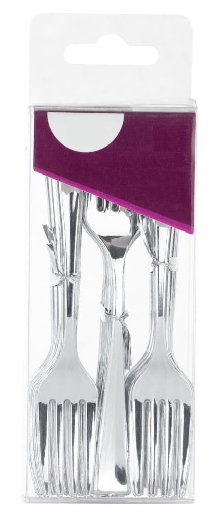 [450 PACK] Disposable Plastic Silver Mini Forks - 4 inch Silver Plastic ...