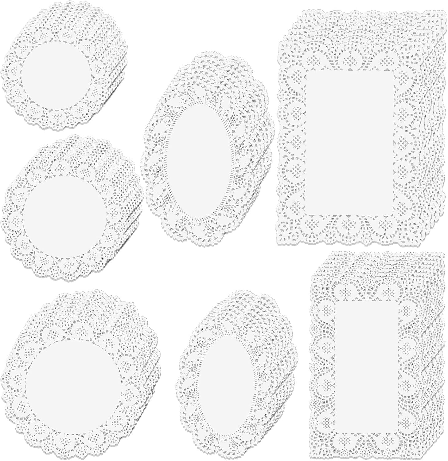 450 PCS Paper Doilies Assorted Sizes, White Lace Doilies for Dessert ...