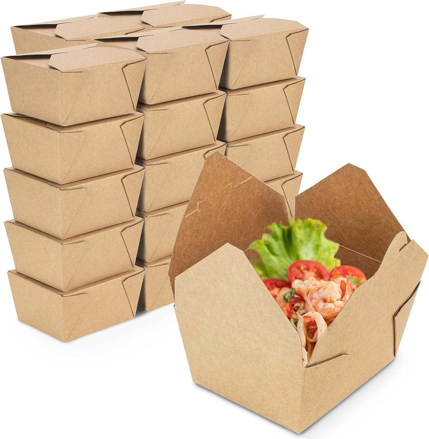 450 Pack 30 oz Disposable Take Out Containers Microwaveable Kraft Paper ...