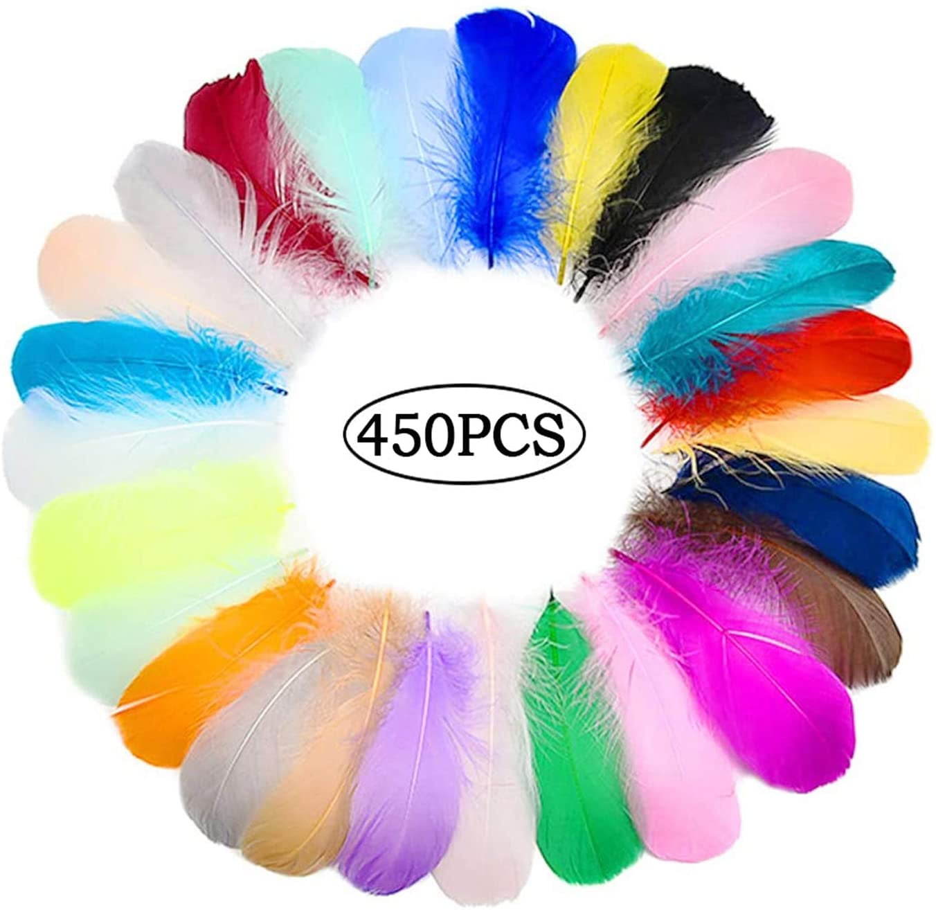 450 Pcs Colorful Feathers Crafts for DIY Craft,Jewelry Making, Wedding ...