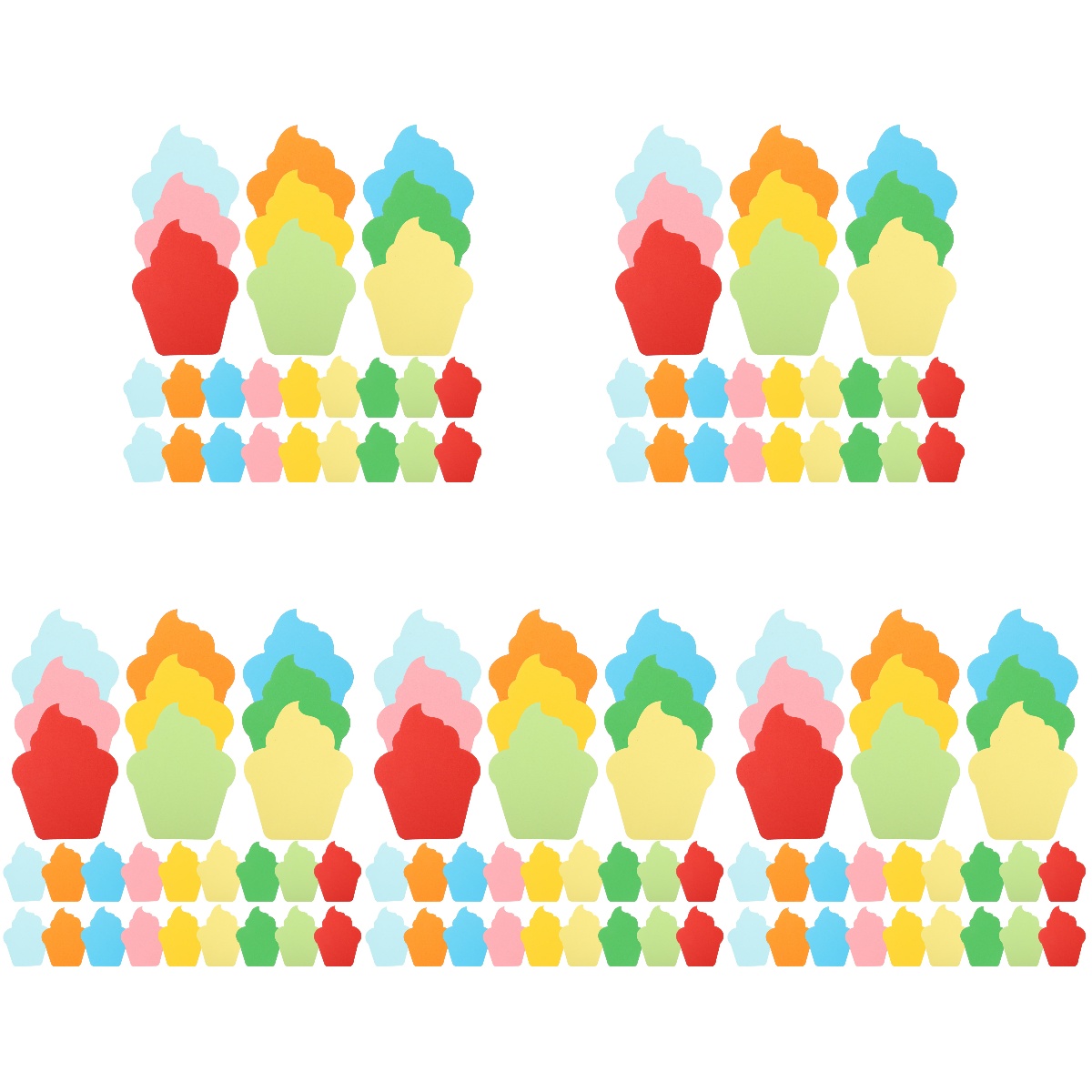 450 Pcs Decorative Paper Cutouts Cupcake Modeling Paper Cutouts Paper ...