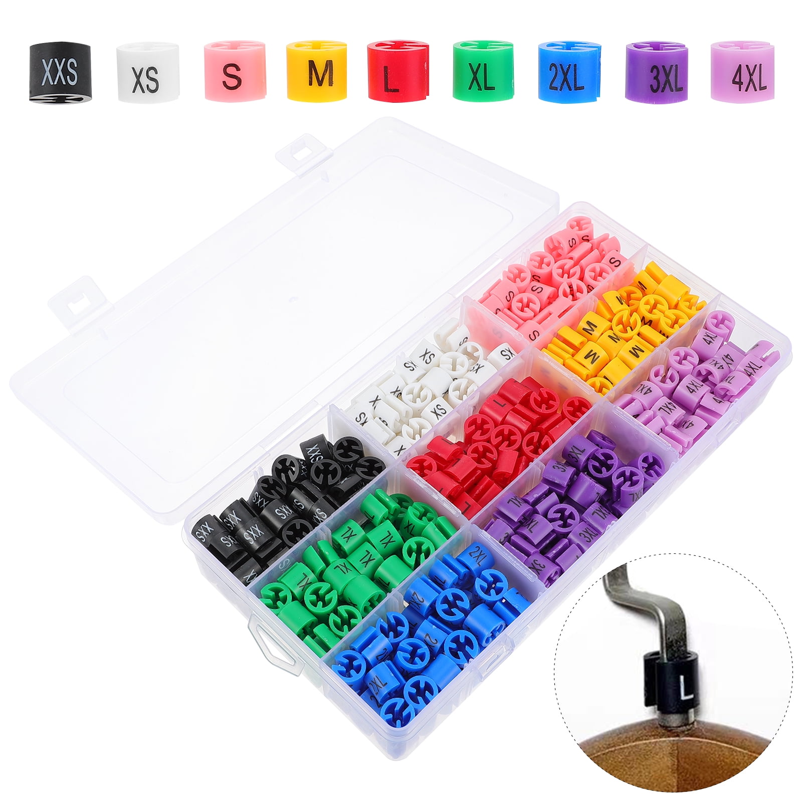 450 Pcs Clothing Size Labels and Hangers Assortment Kit for Clothes ...