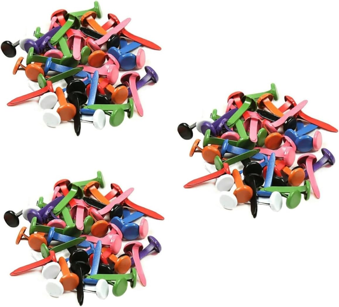 450 Pcs paper fasteners brass fasteners mini scrapbook craft brads ...