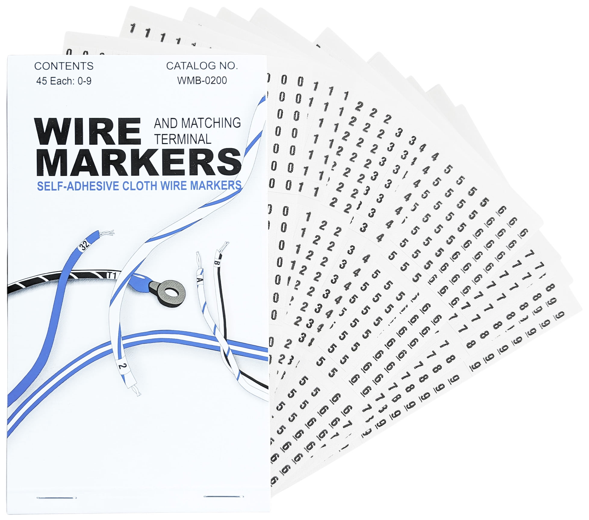 450 Piece Wire Marker Labels - Includes Numbers 0 through 9 (WMB-0200 ...