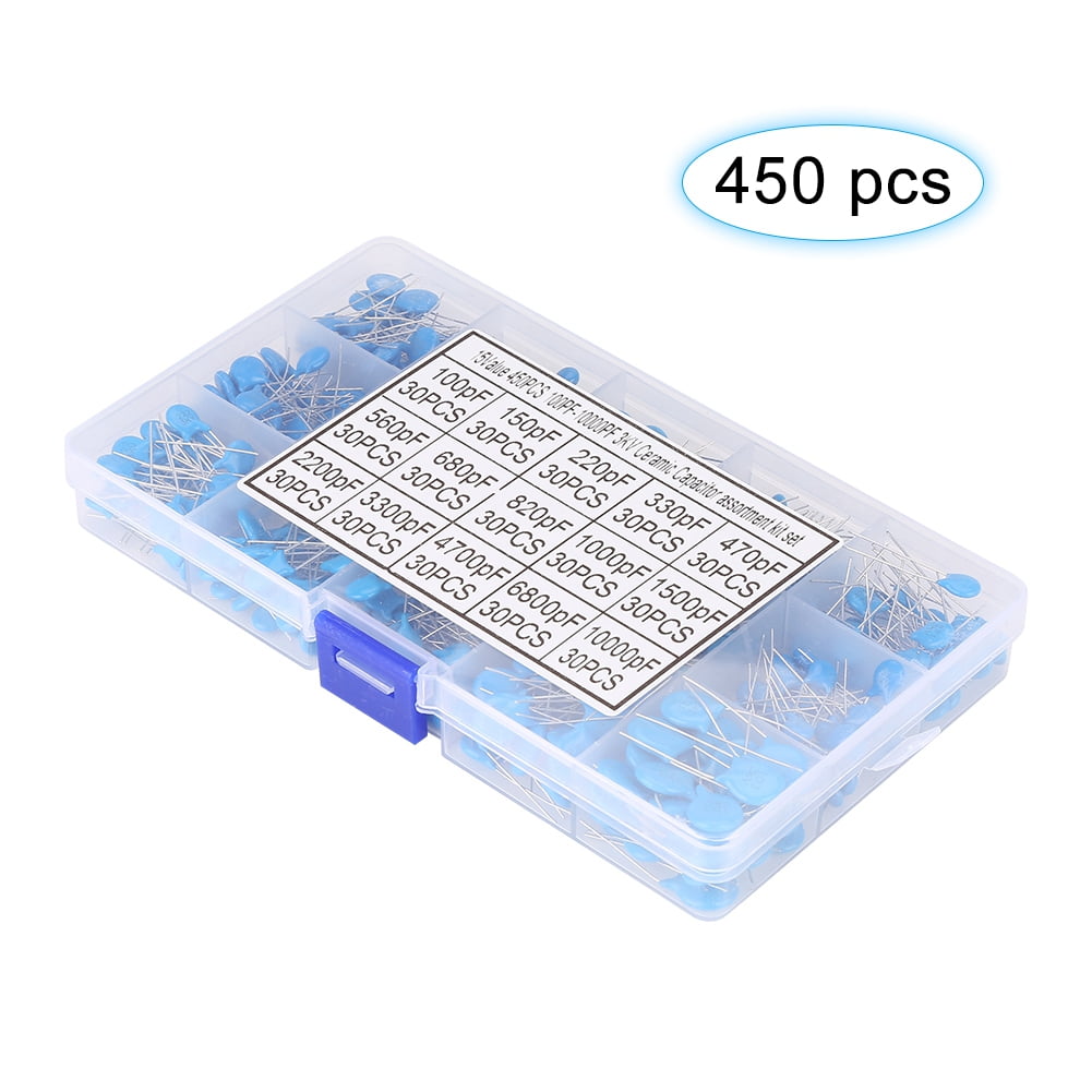 450 Pieces, 100pF-10,000pF High Voltage Assortment 15 Values 3kV ...