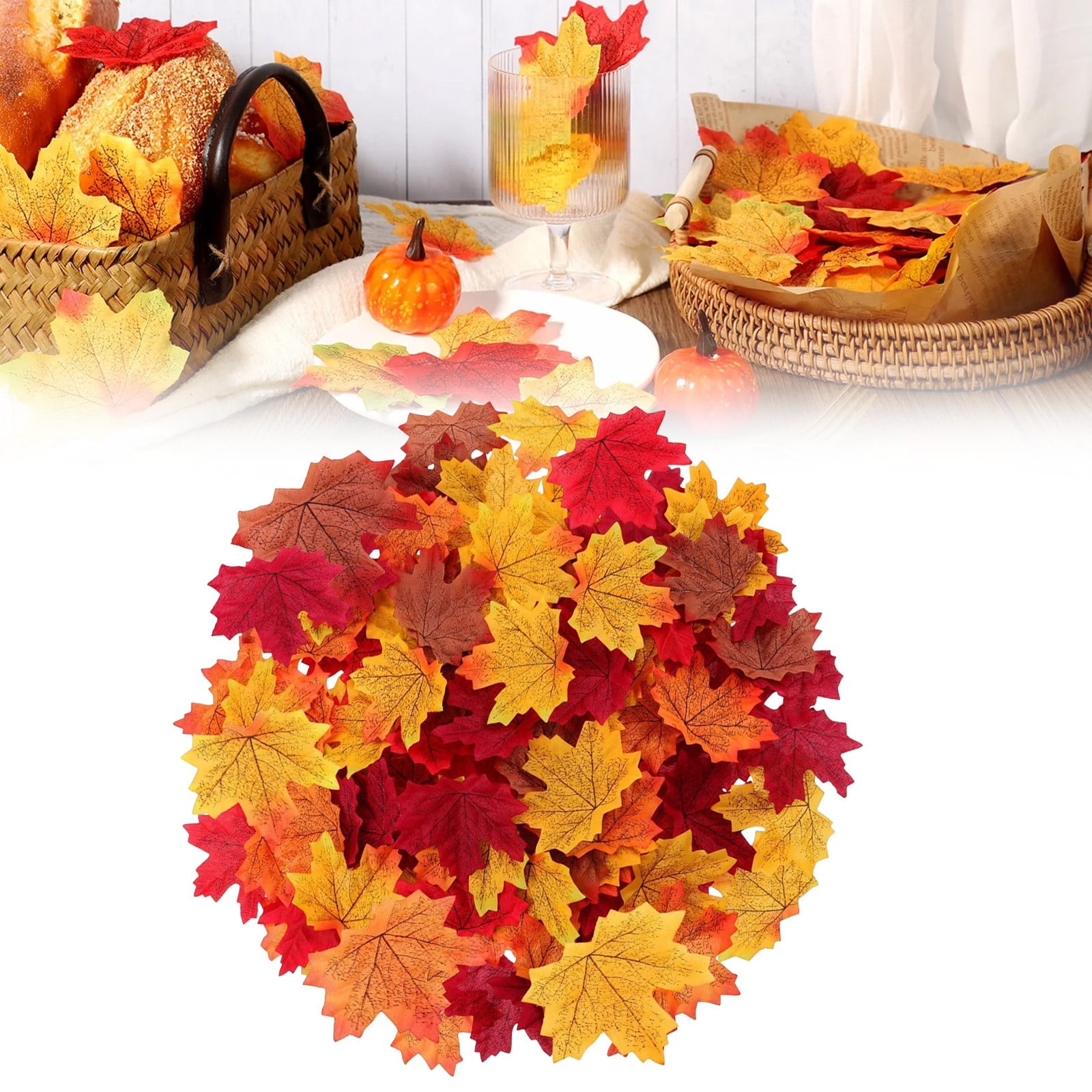 450 Simulated Maple Leaves/ 450 Pcs Artificial Fall Leaves Decoration ...