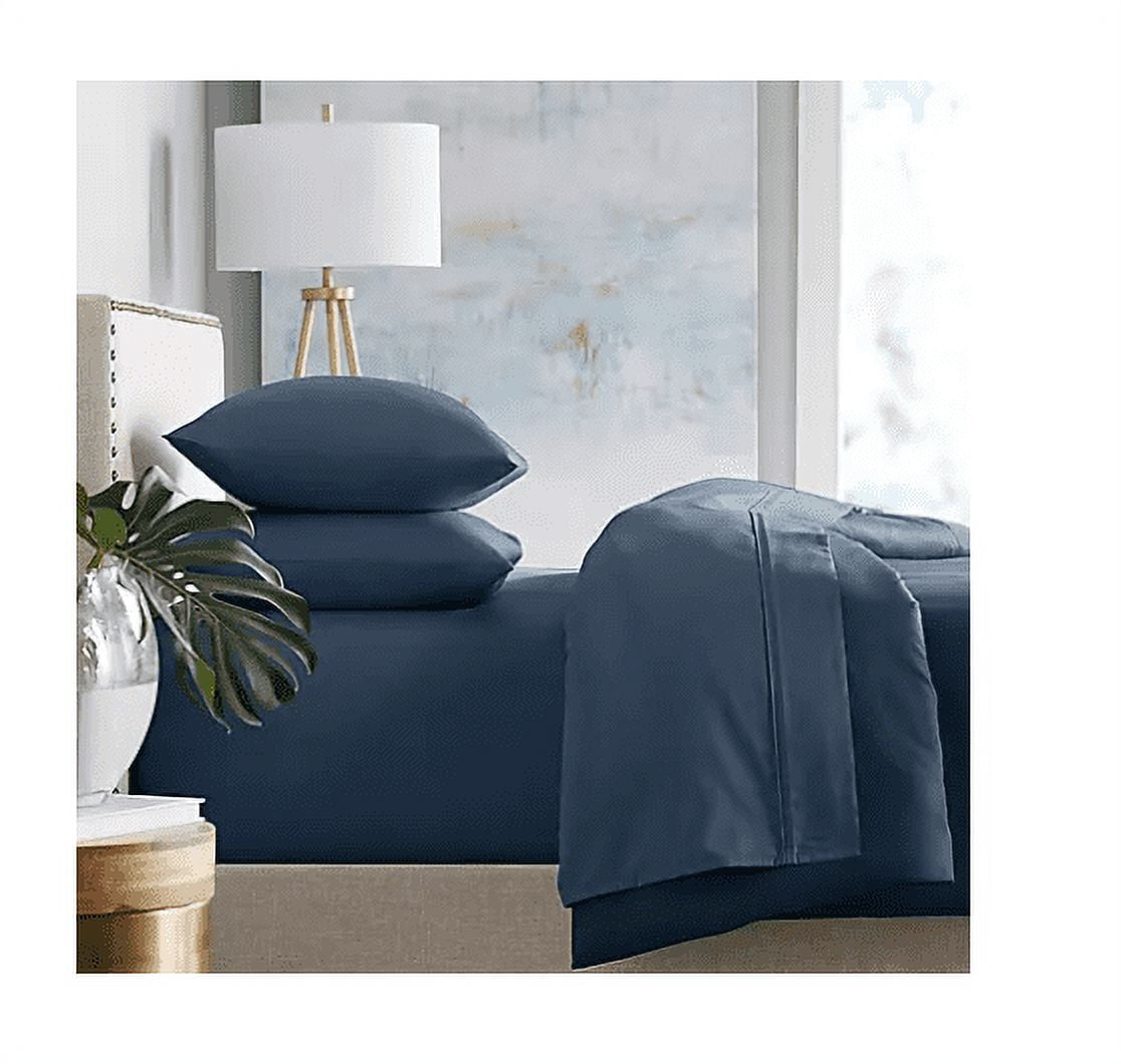 Full Size 450-Thread-Count Sheet Set in Navy Blue - Walmart.com
