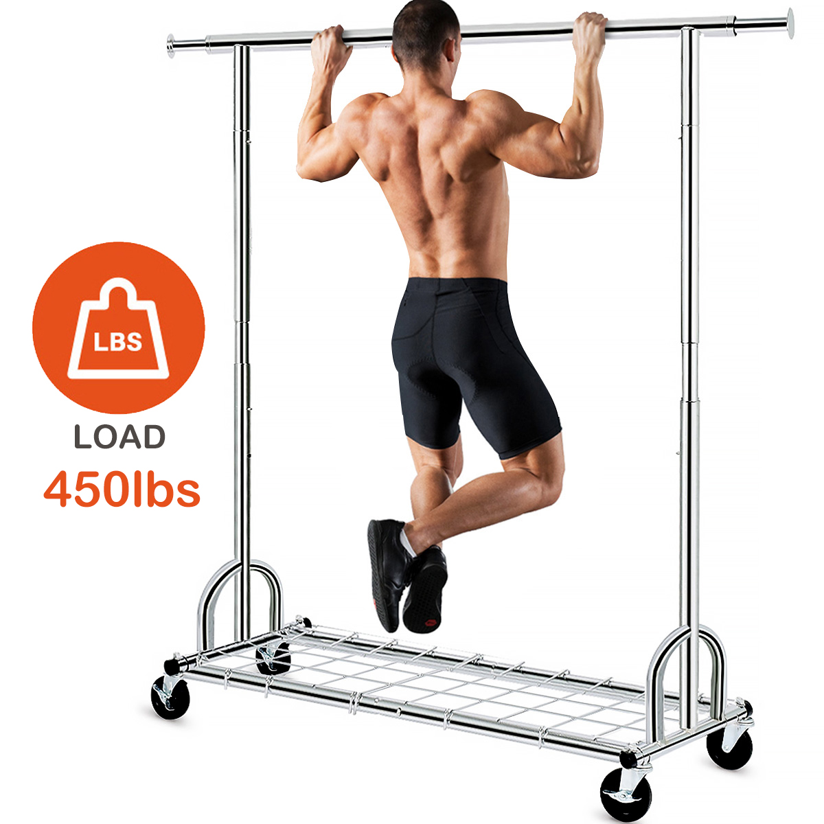 HOKEEPER 330 lbs Heavy Duty Clothing Garment Rack Rolling Commercial ...