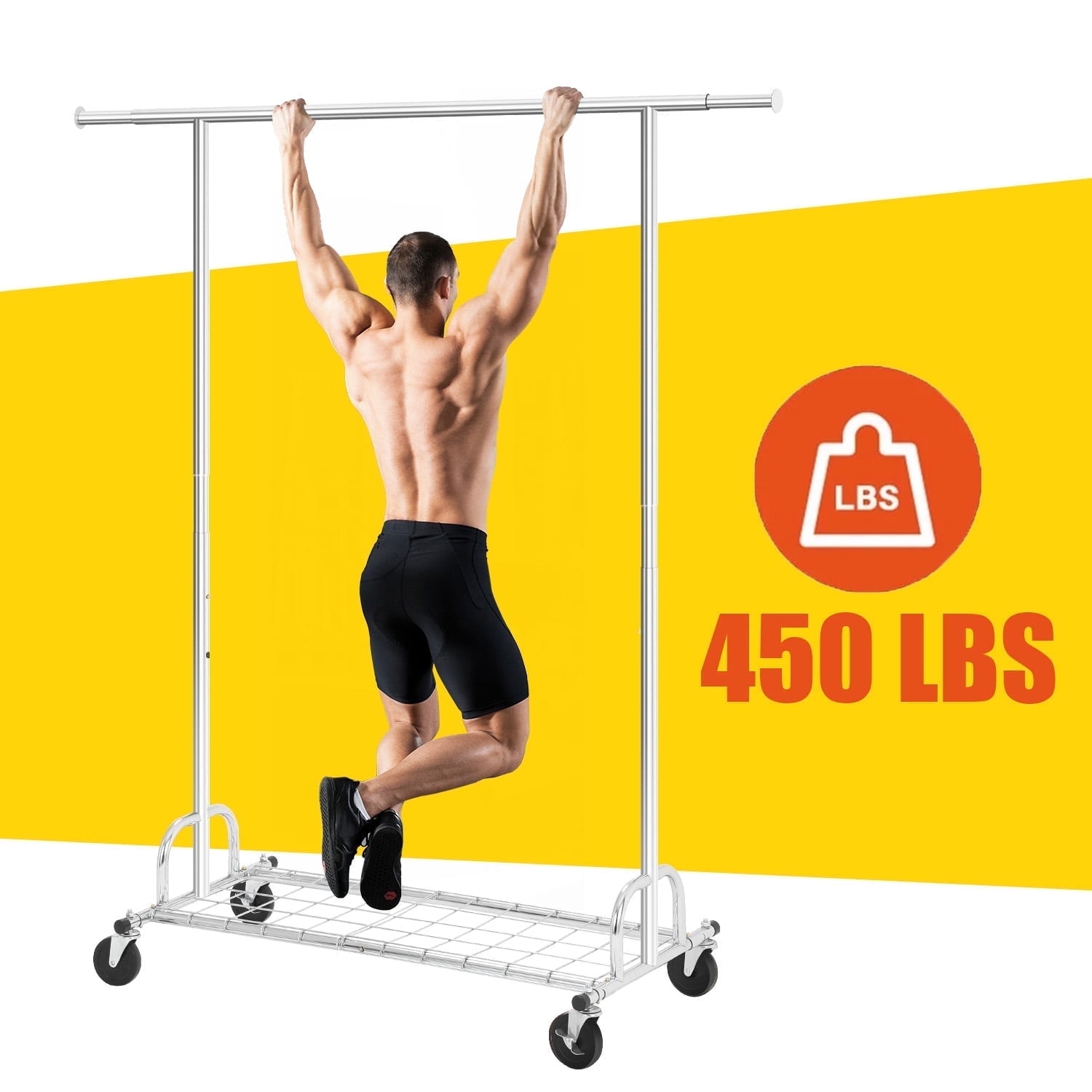 450 lbs Capacity Heavy Duty Commercial Clothing Rack - Collapsible ...