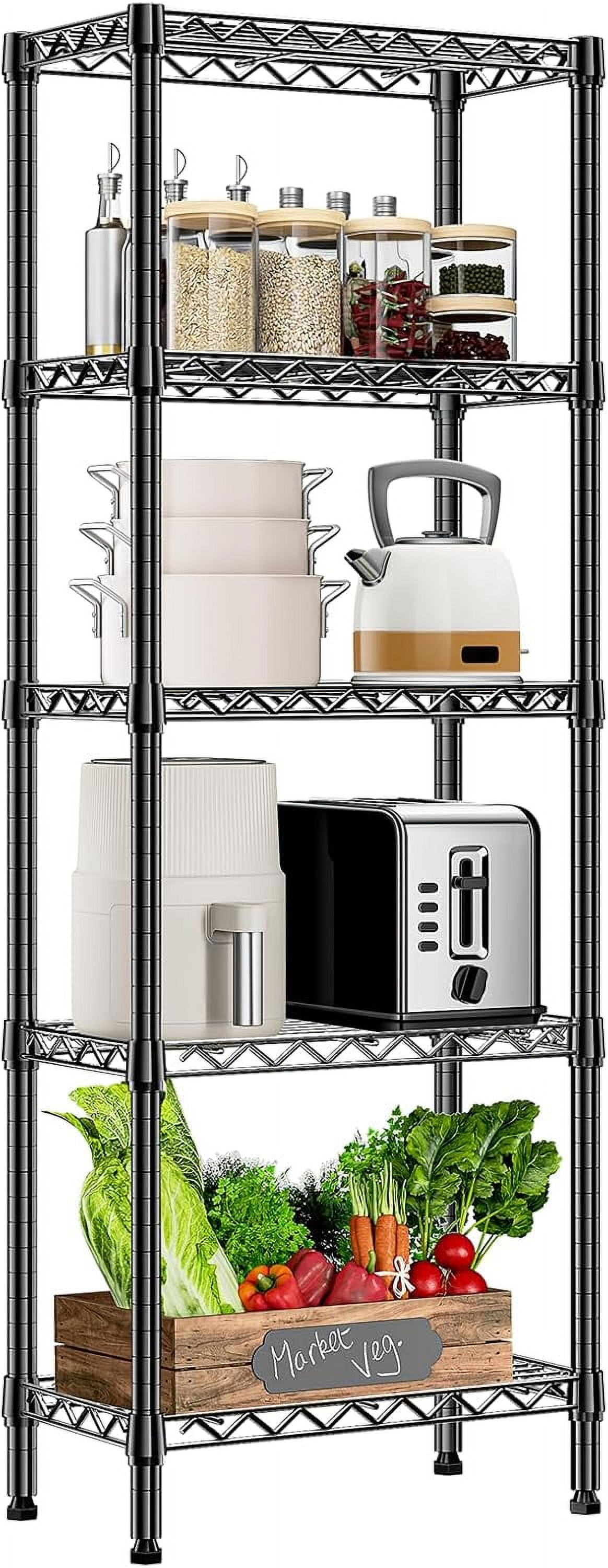 450 lbs Storage Shelves 5 Tier Shelving Units for Storage, Steel ...