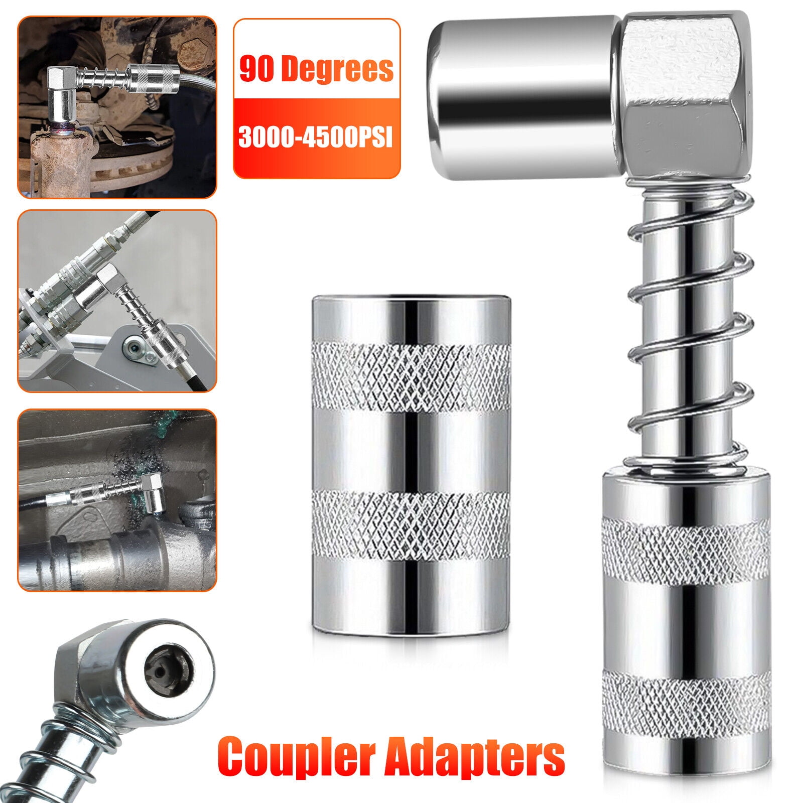 4500 PSI Grease Nozzle Adapter Grease Gun- Accessory 90 Degree Grease ...