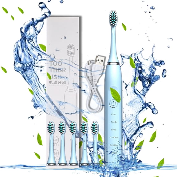 45000 Vpm Motor Wireless Rechargeable Electric Toothbrush, with 6 ...