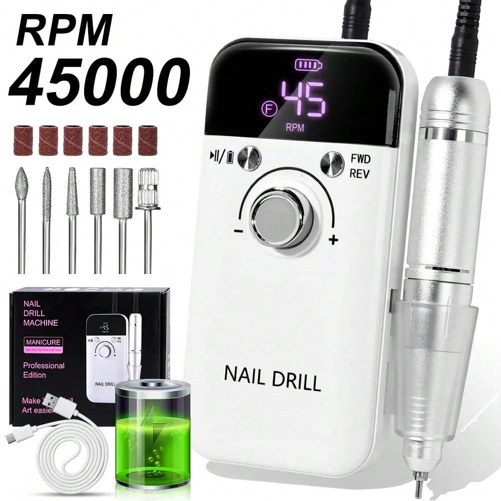 45000RPM Electric Nail Drill Machine Professional Nail Drills For Gel ...