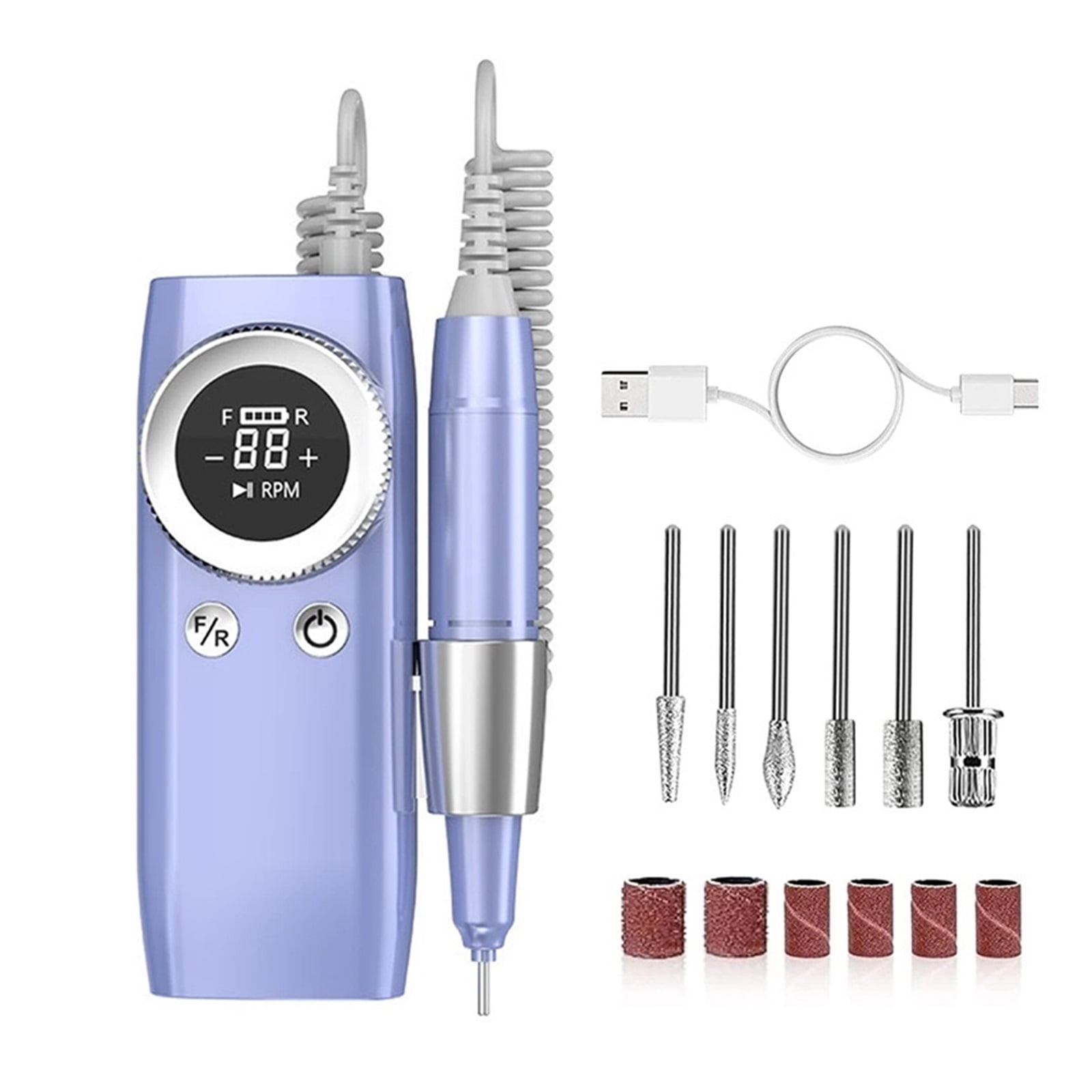 45000RPM Electric Nail Drill Machine Rechargeable Portable Acrylic Gel ...