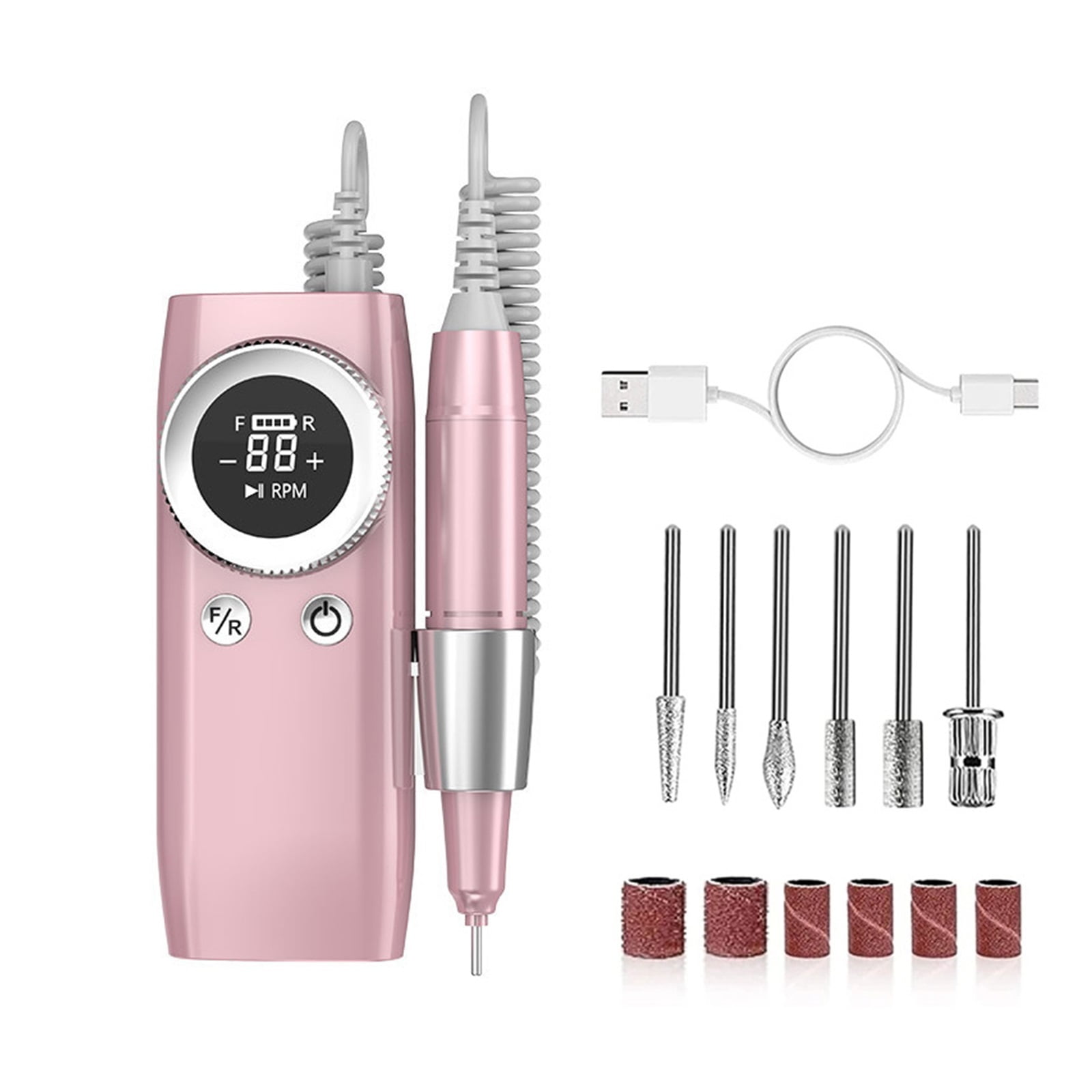45000RPM Electric Nail Drill Machine Rechargeable Portable Acrylic Gel ...