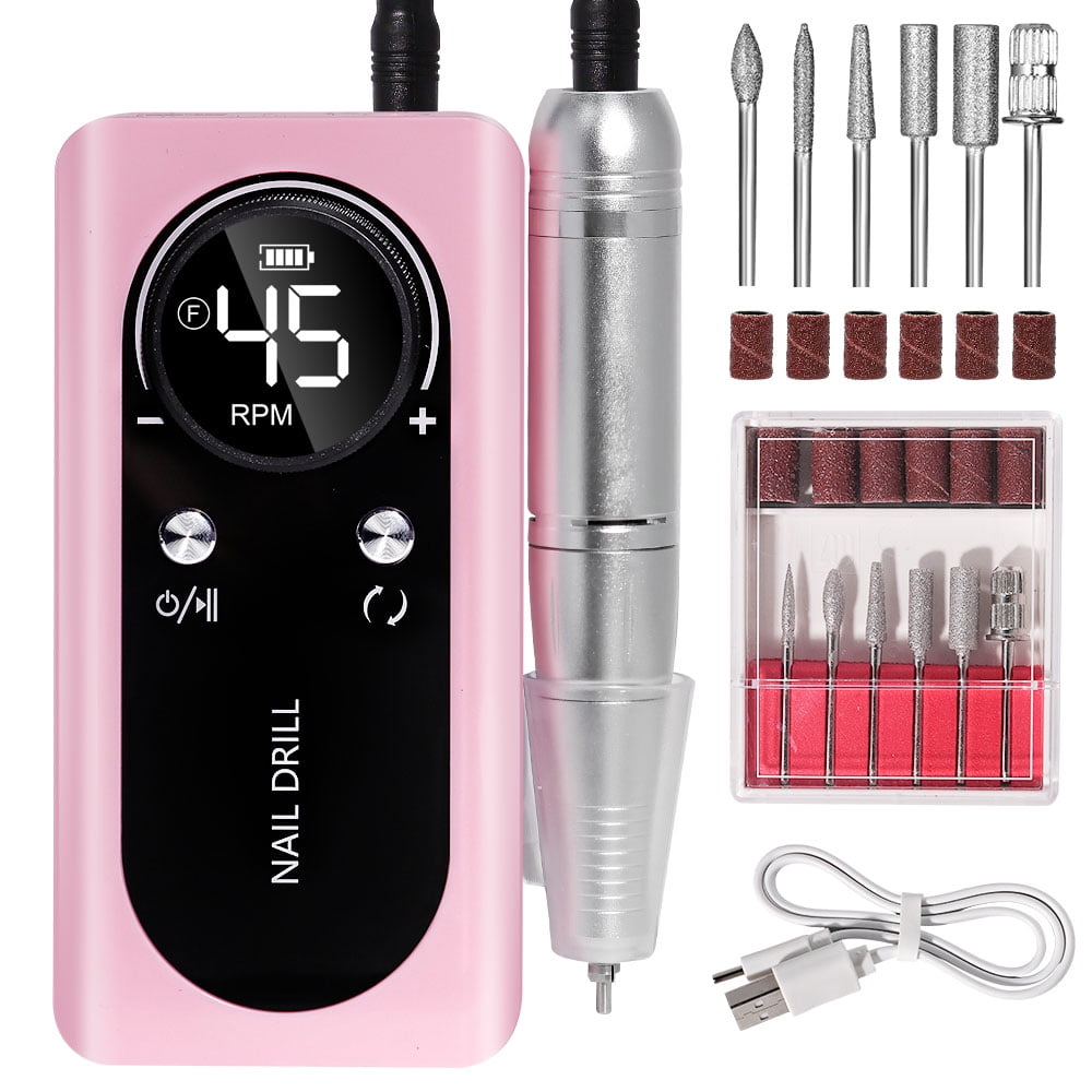 45000RPM Nail Drill Machine Electric Portable Nail File Rechargeable ...