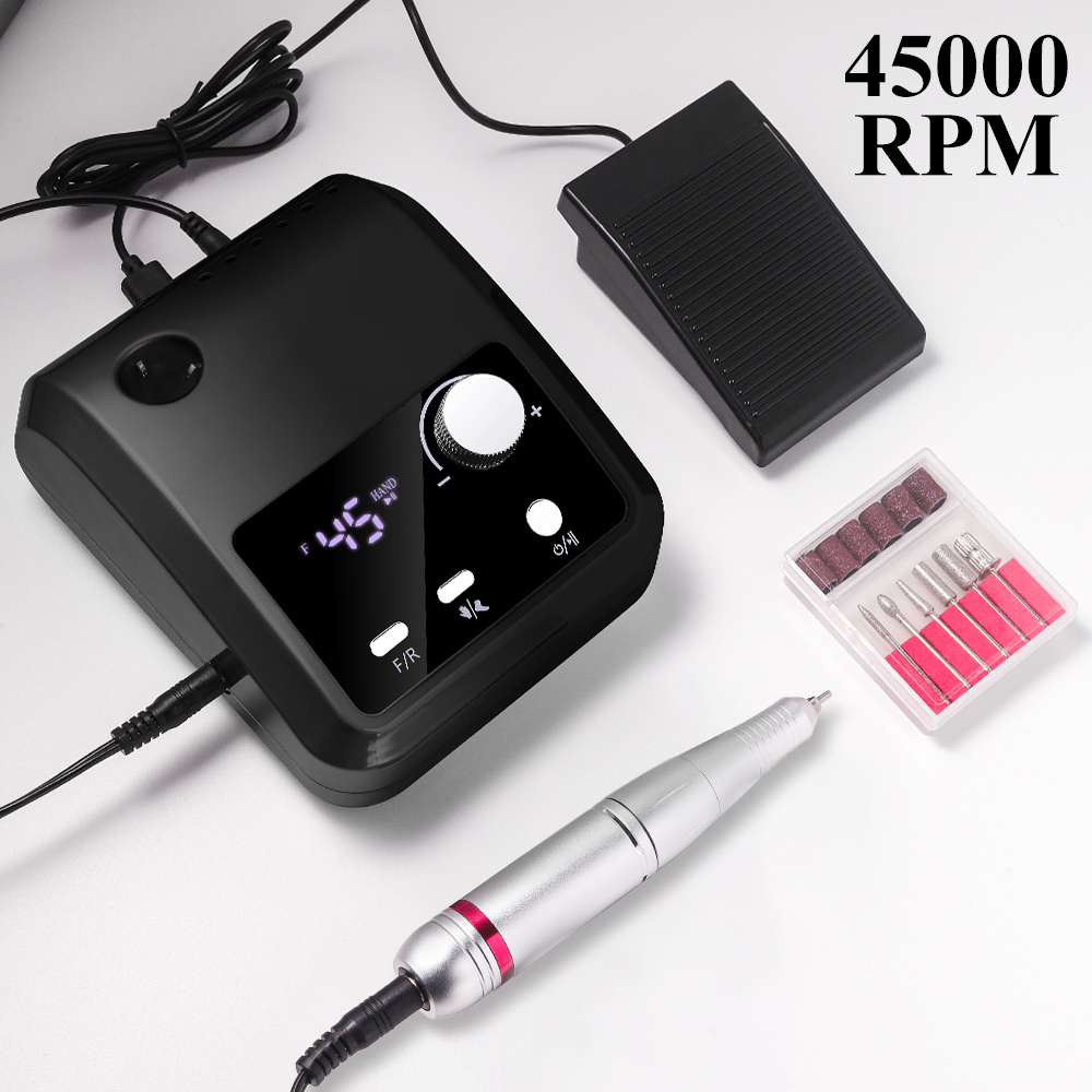 45000RPM Nail Drill Machine Electric Portable Nail File Rechargeable ...