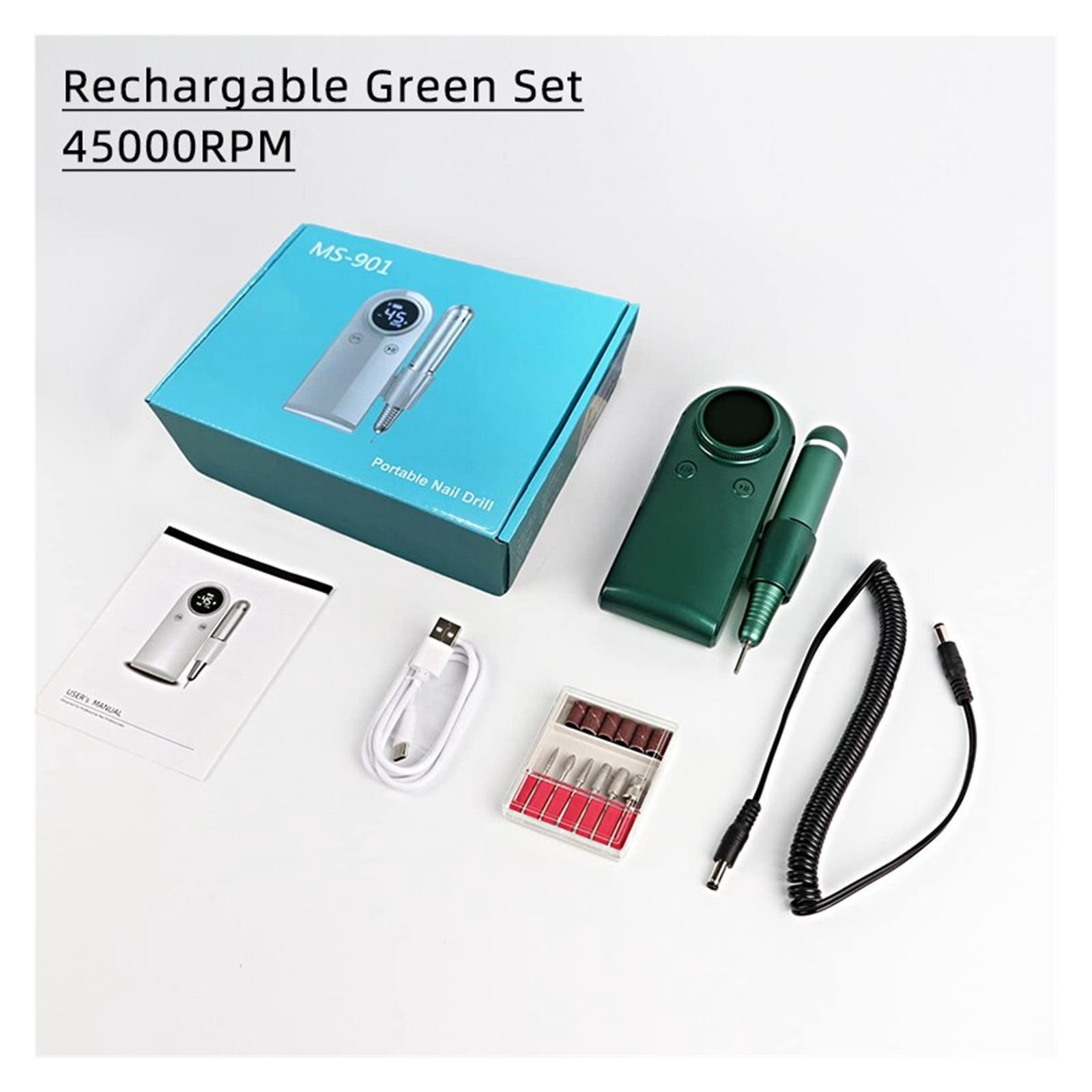 45000RPM Rechargeable Nail Drill Manicure Machine, Professional Nail ...