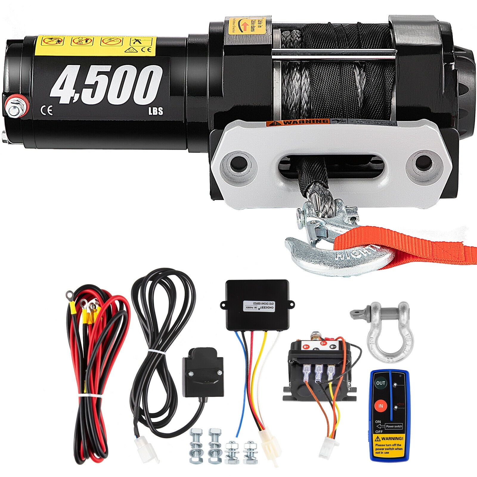 4500LBS Electric Recovery Winch Truck ATV 12V Wireless Remote Control ...