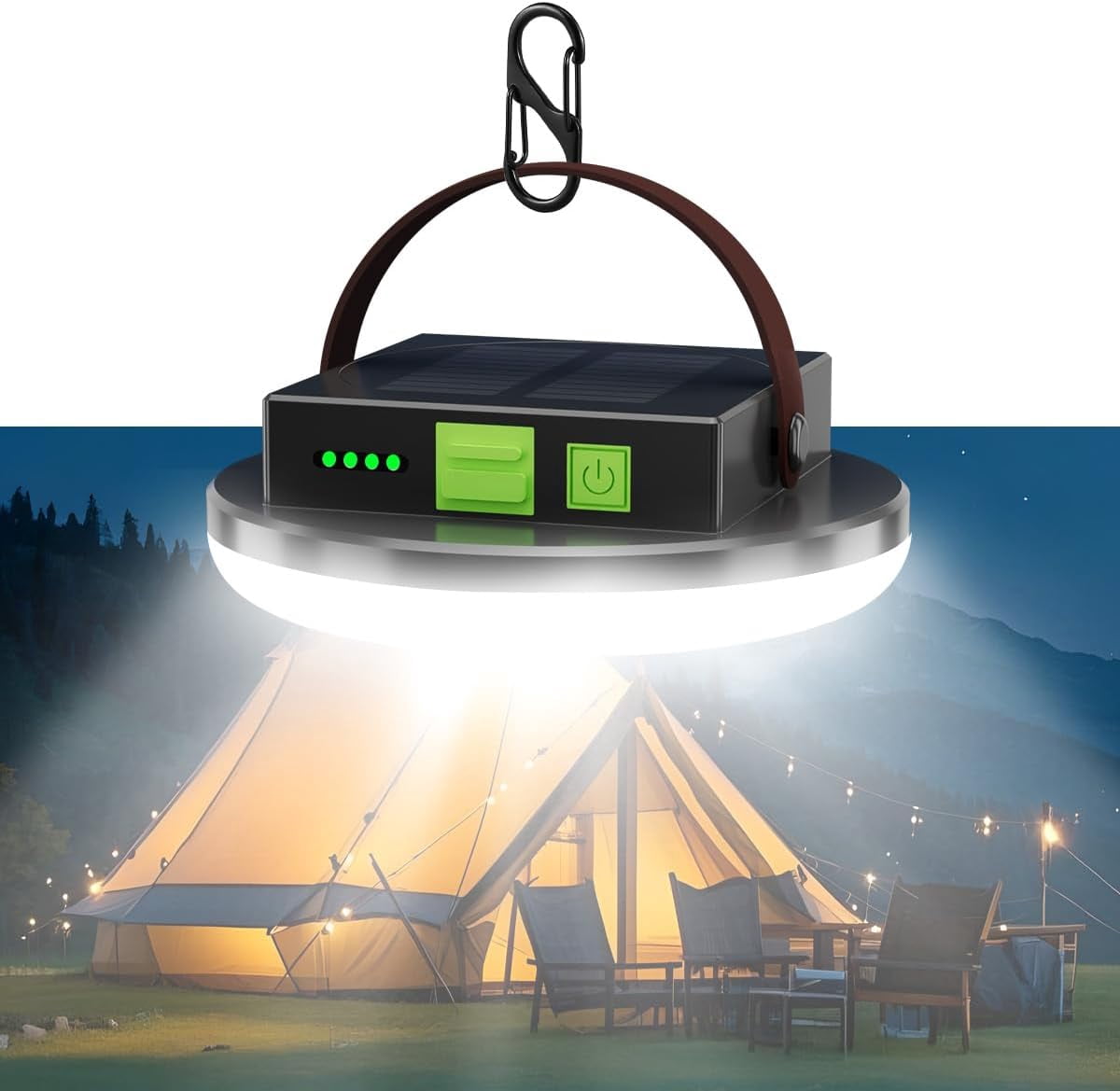 4500LM Solar Camping Light Portable LED Lantern Rechargeable 45W ...