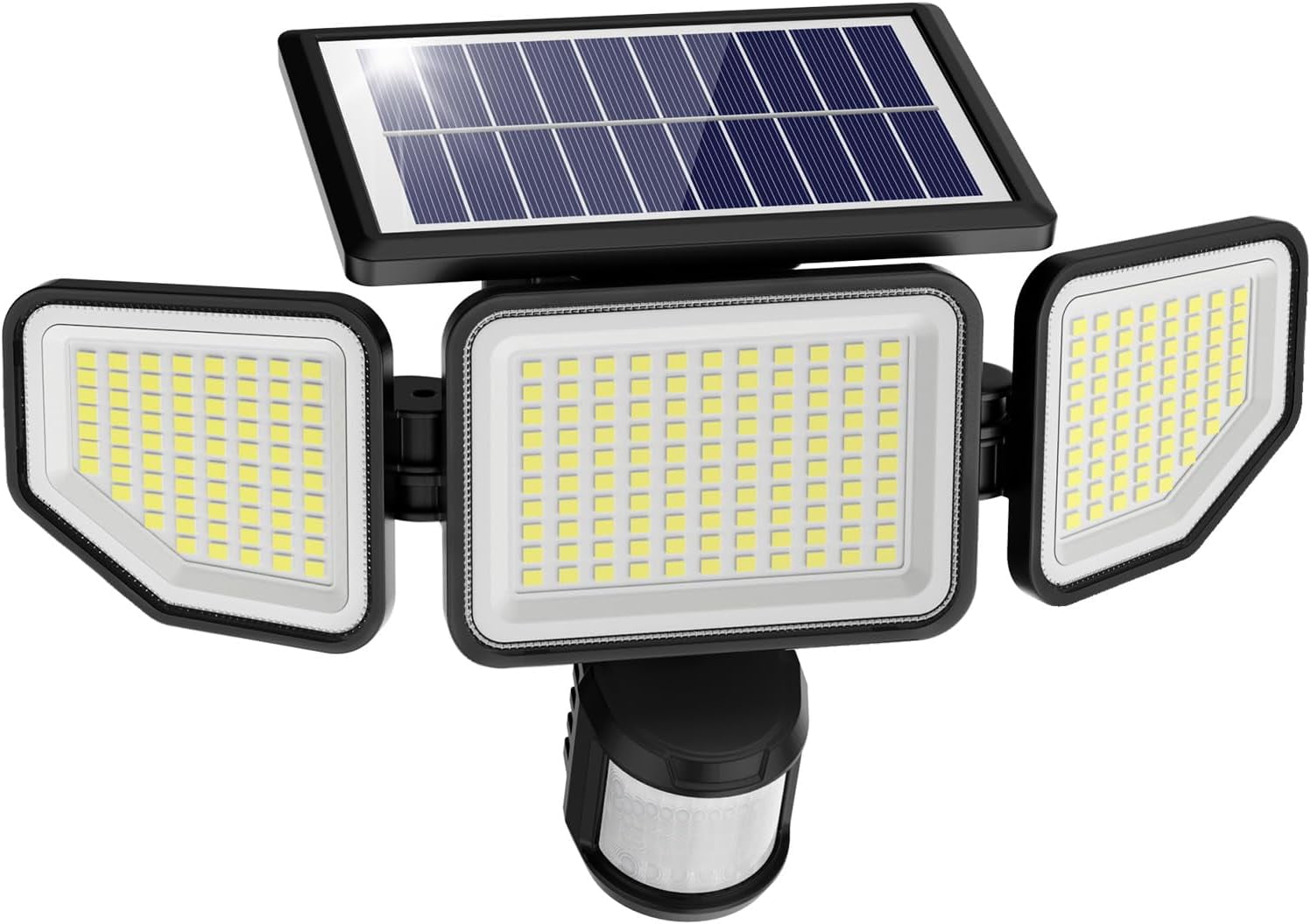 4500LM Solar Lights Outdoor, 3 Heads Security Lights with Remote ...