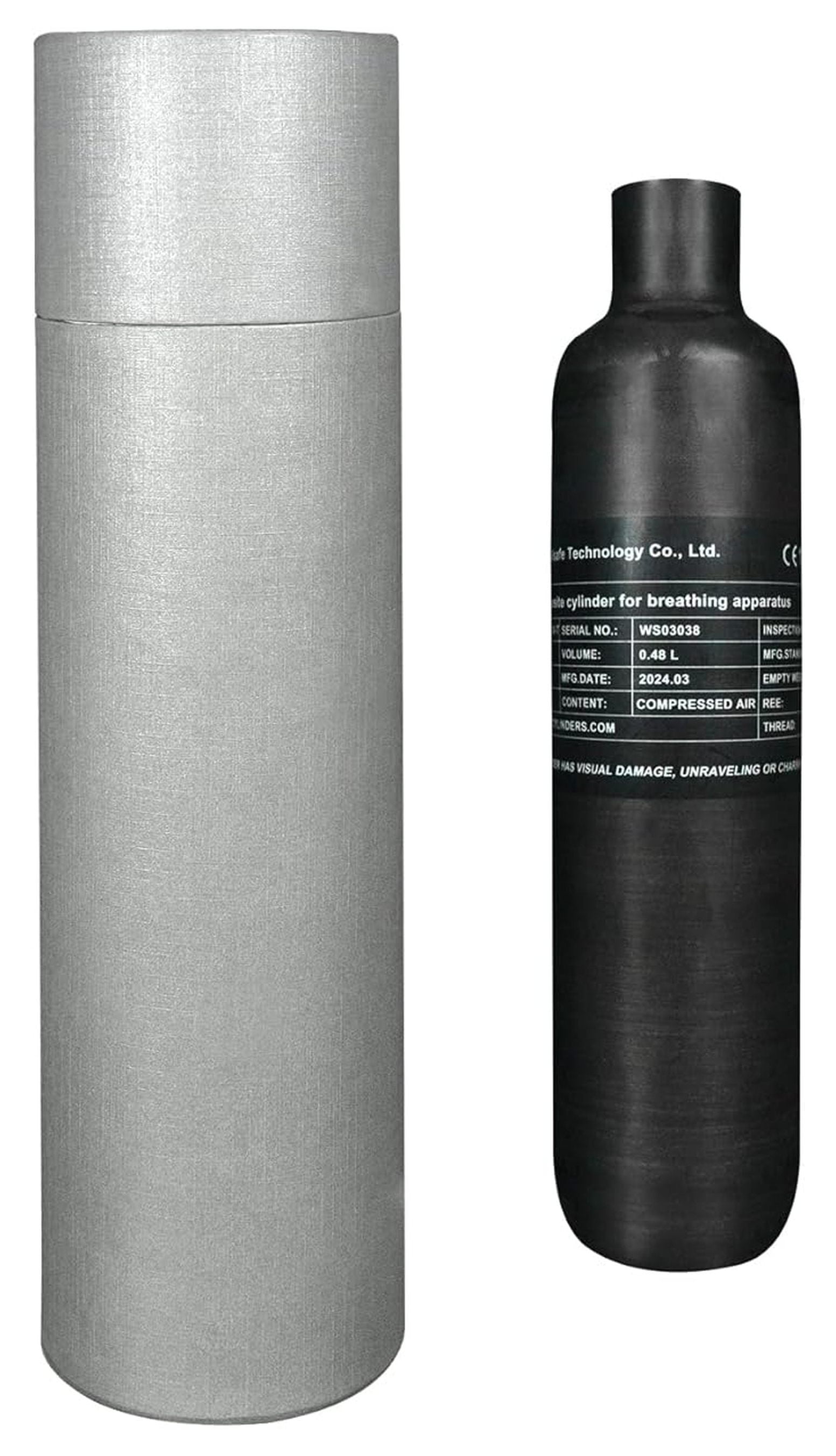 4500Psi Pcp Air 0.48L 29Cu in 480cc Carbon Fiber HPA ,Gas Cylinder ...