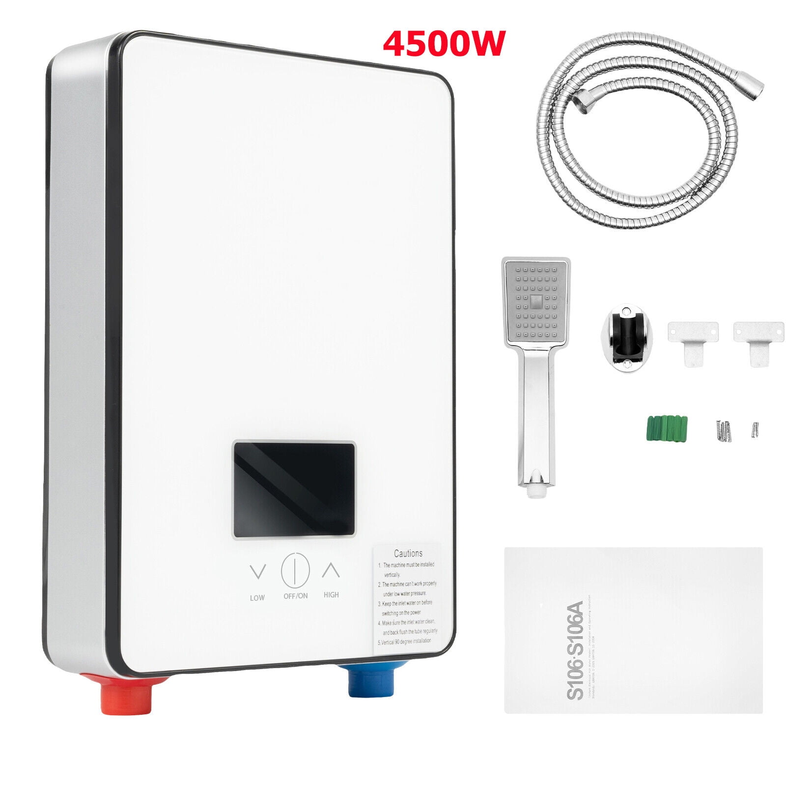 4500W 110V Electric Tankless Instant Water Heater, Temperature ...