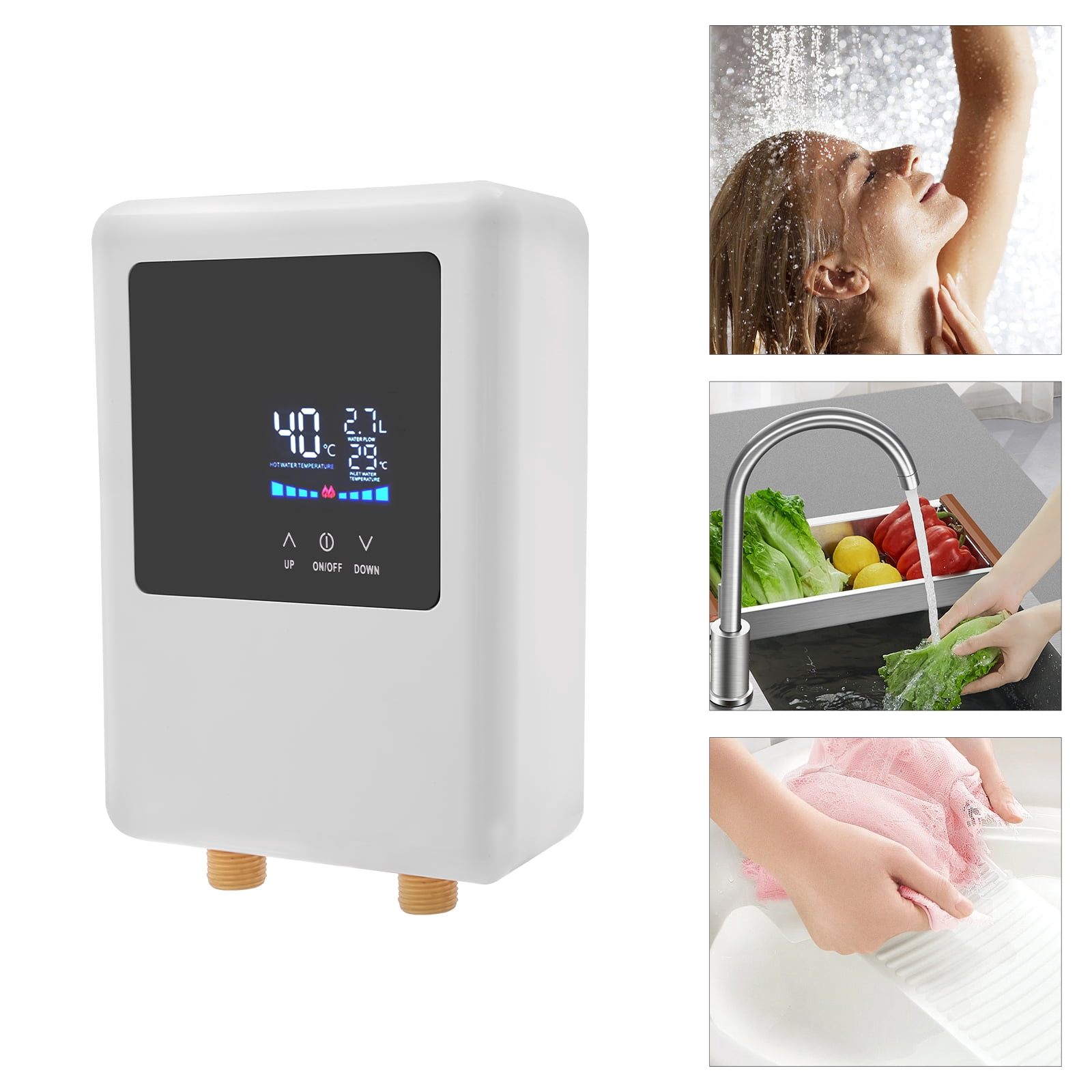 4500W 110V Electric Water Heater White Hot Water Heater Instant Hot ...
