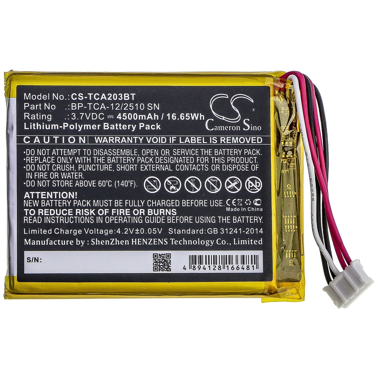 4500mAh Technicolor BP-TCA-12/2510 SN Battery for TCA203COMG TCA203 ...