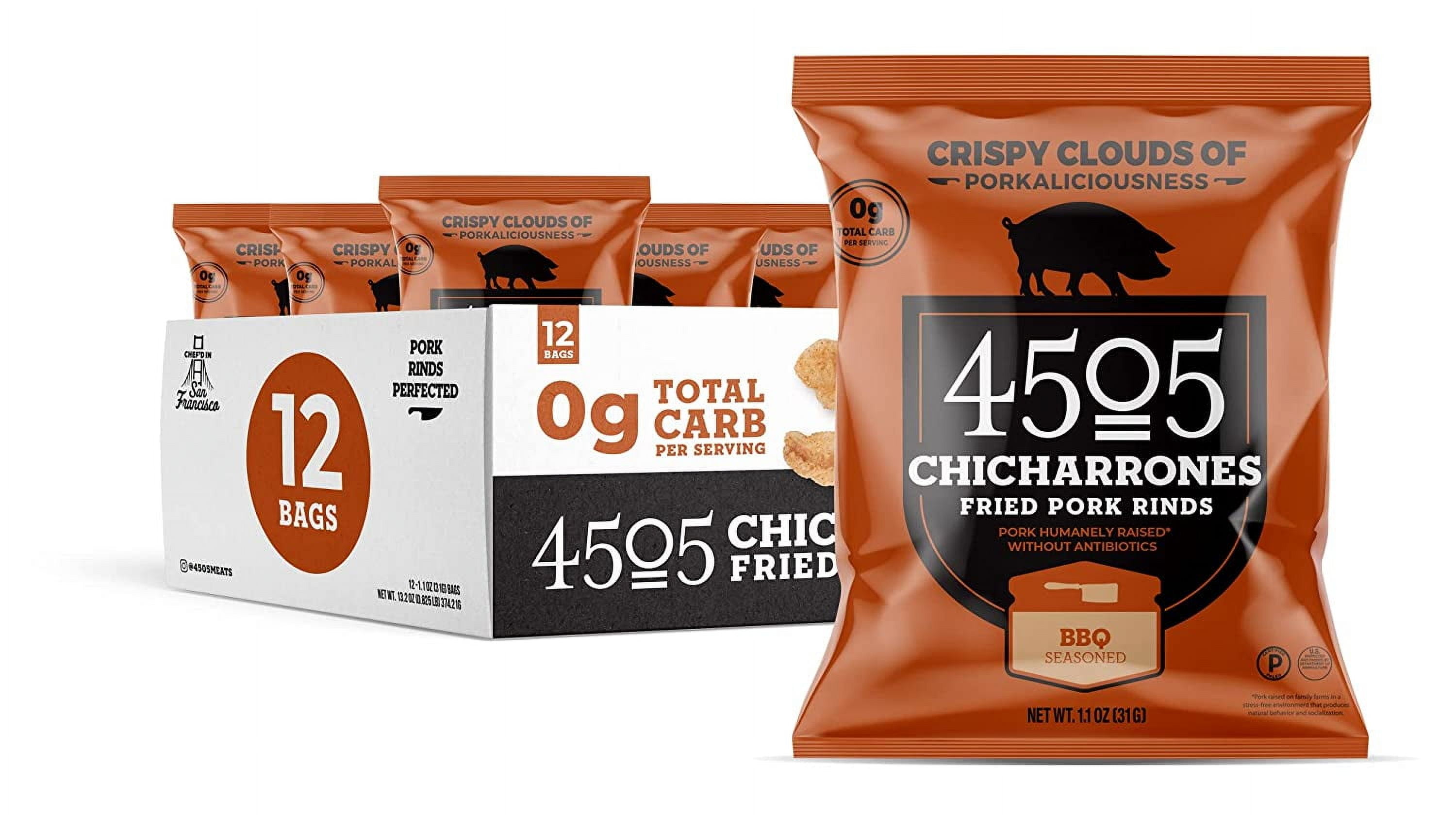 4505 BBQ Seasoned Chicharrones, Fried Pork Rinds - Barbeque Flavored ...
