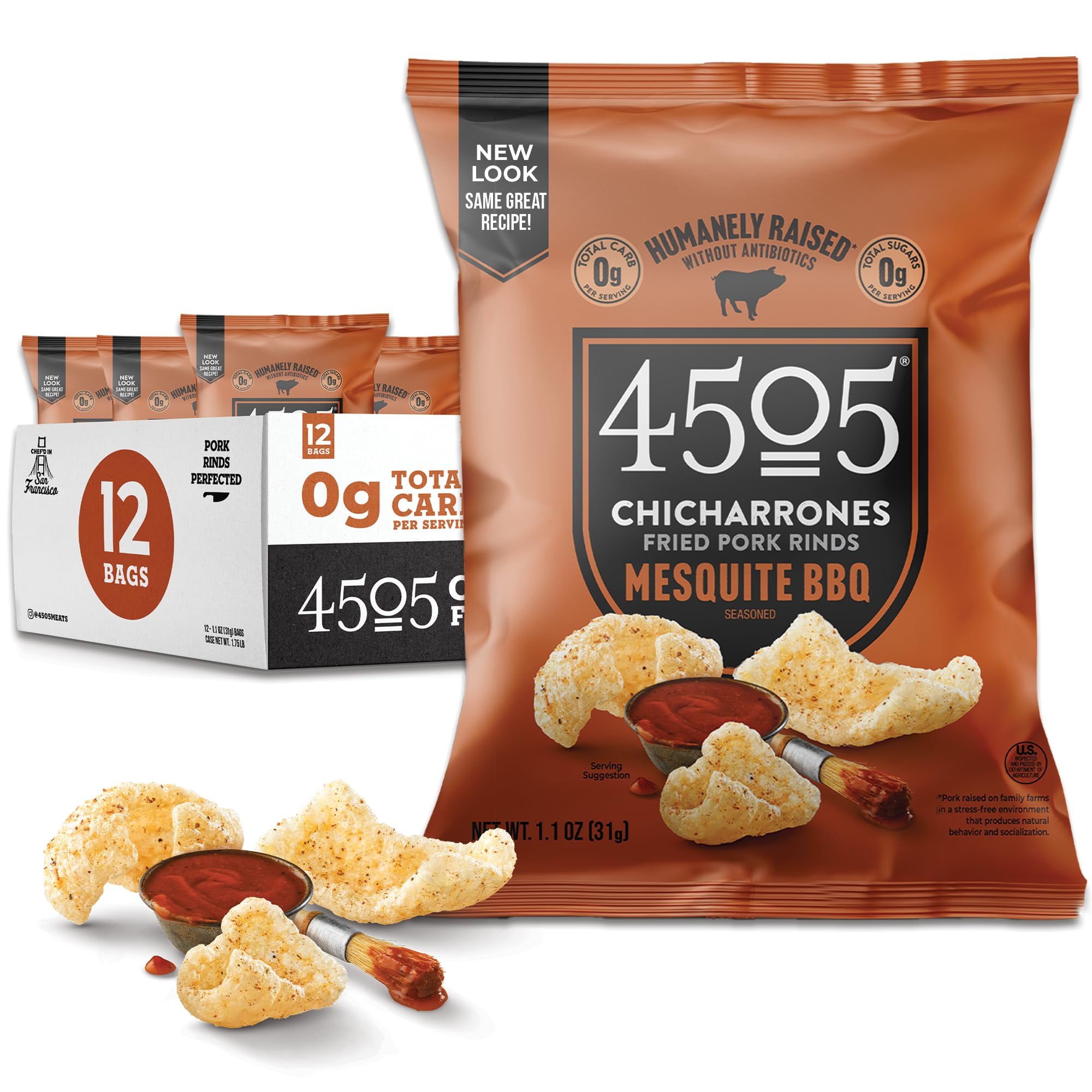 4505 BBQ Seasoned Chicharrones, SAF21 Fried Pork Rinds - Barbeque ...