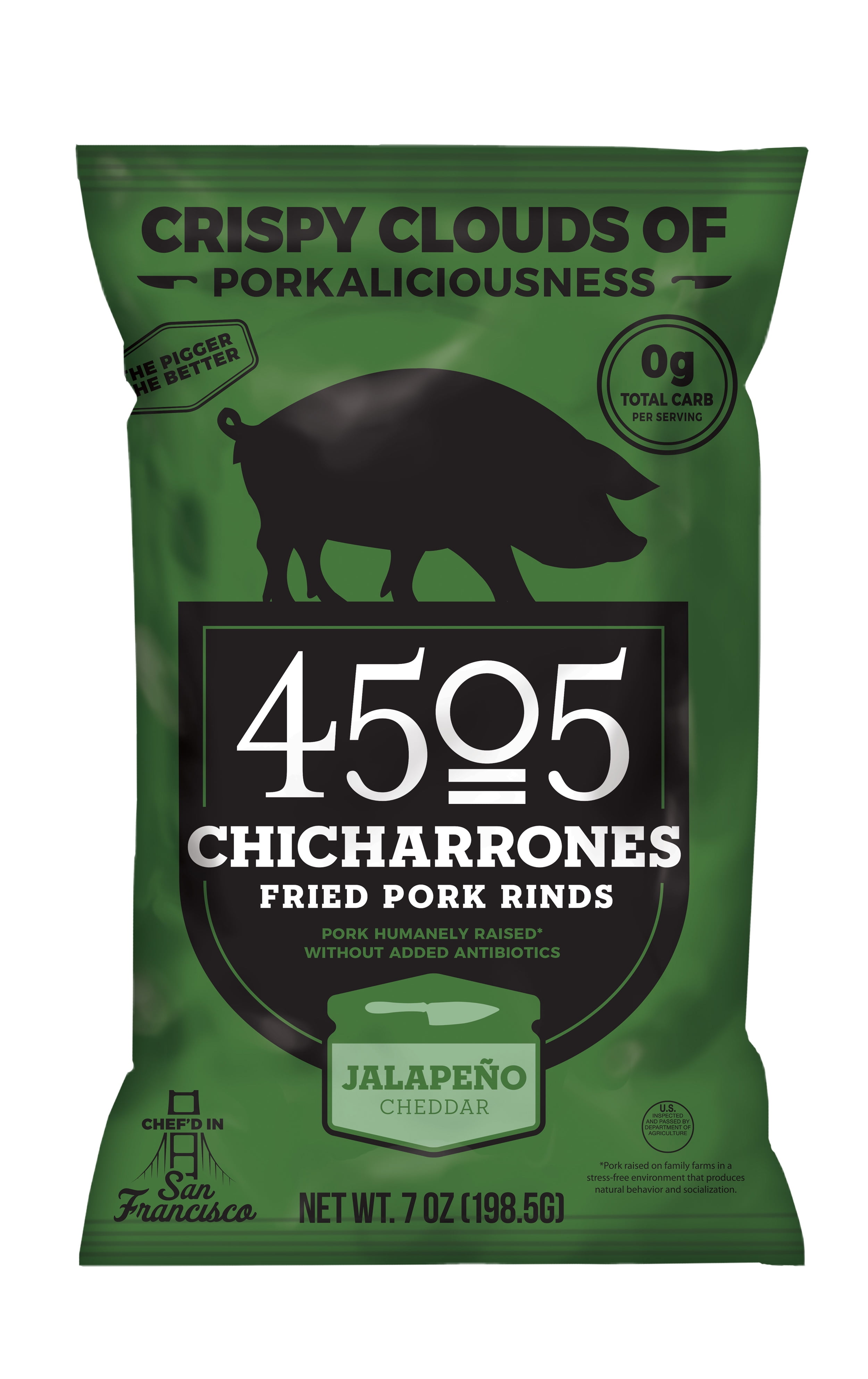 4505 Meats Jalapeno Cheddar Chicharrones, Fried Pork Rinds, Keto ...