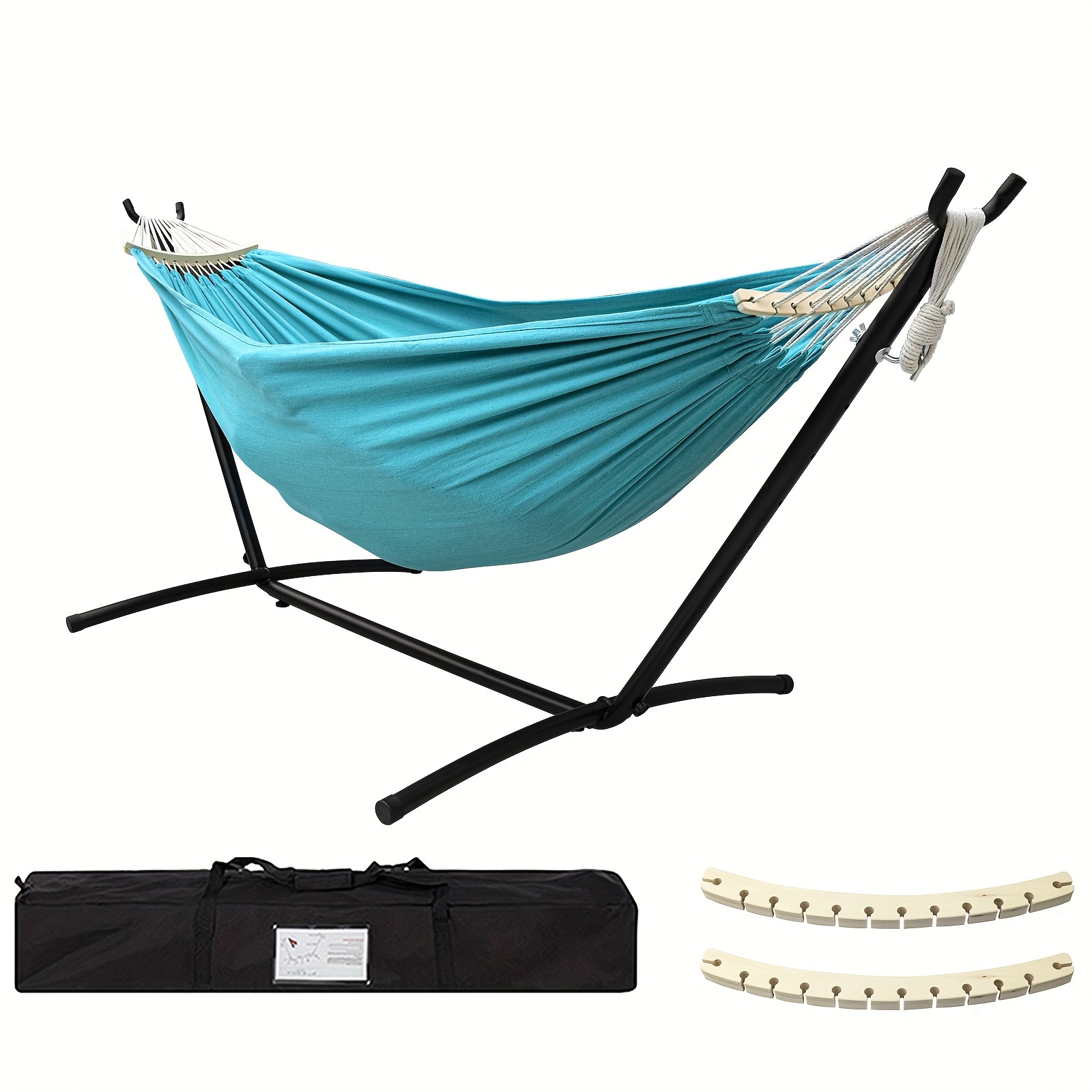 450LBS Capacity Double Hammock with Steel Stand & Premium Carry Bag ...