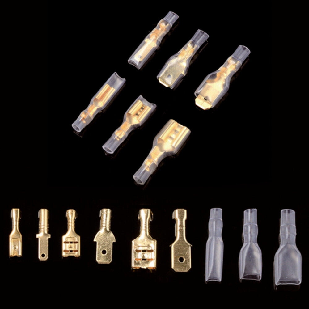 450PCS Electrical Crimp Brass Female Spade Terminals Connector ...