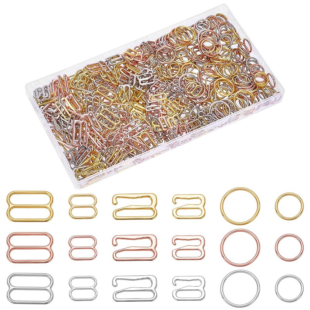 450Pcs 18 Styles Alloy Swimsuit Bra Tops Bra Strap Hook Underwear Clasp ...