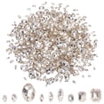 450Pcs 9 Style Glass Rhinestone Cabochons Pointed Back & Silver Back ...
