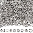 450Pcs 9 Styles Tibetan Style Spacer Beads Mixed Shapes Silver 3.5-8x1 ...