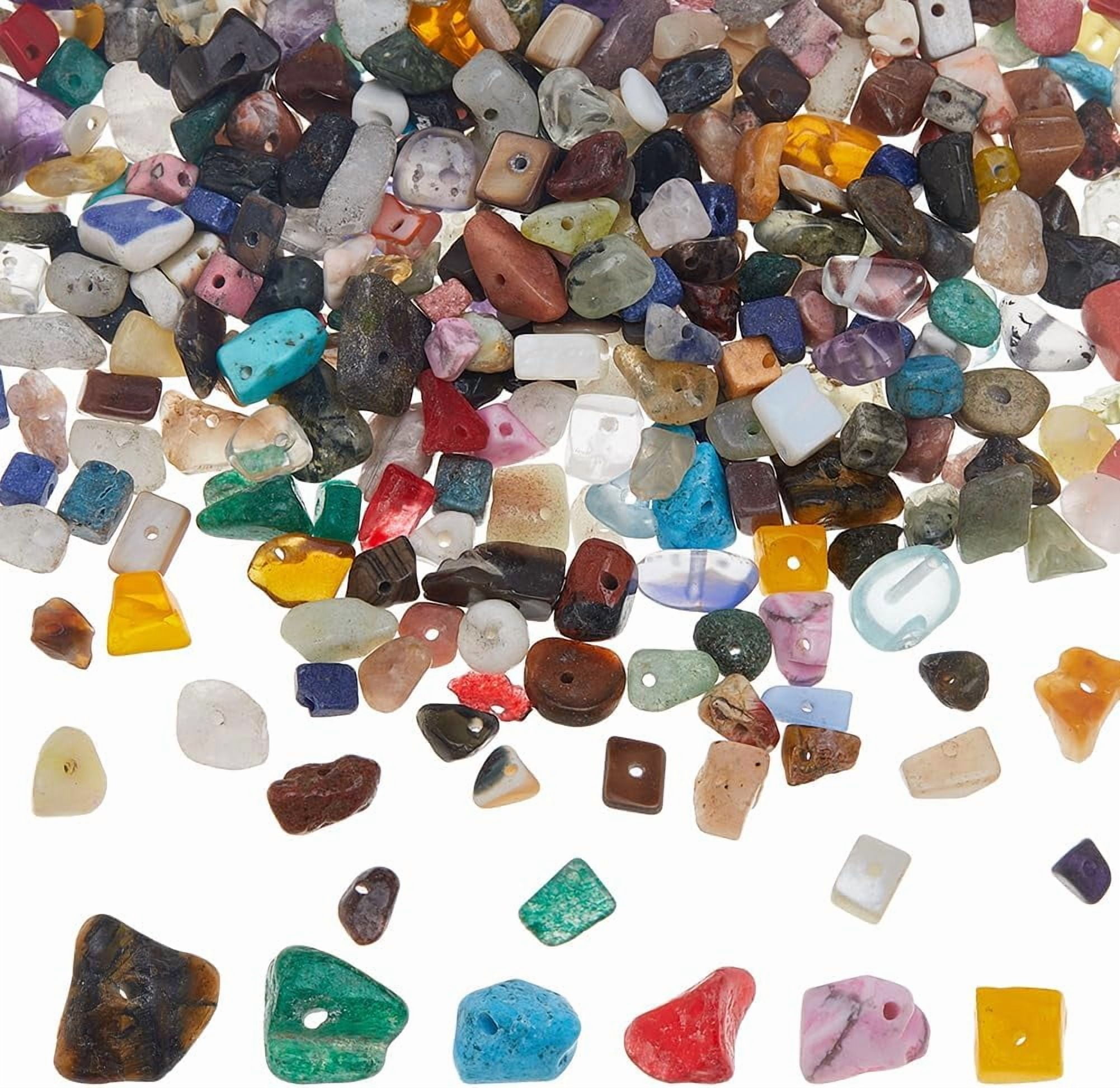 450Pcs Chip Stone Beads Bulk 5-8mm Irregular Gemstone Rock Bead DIY ...