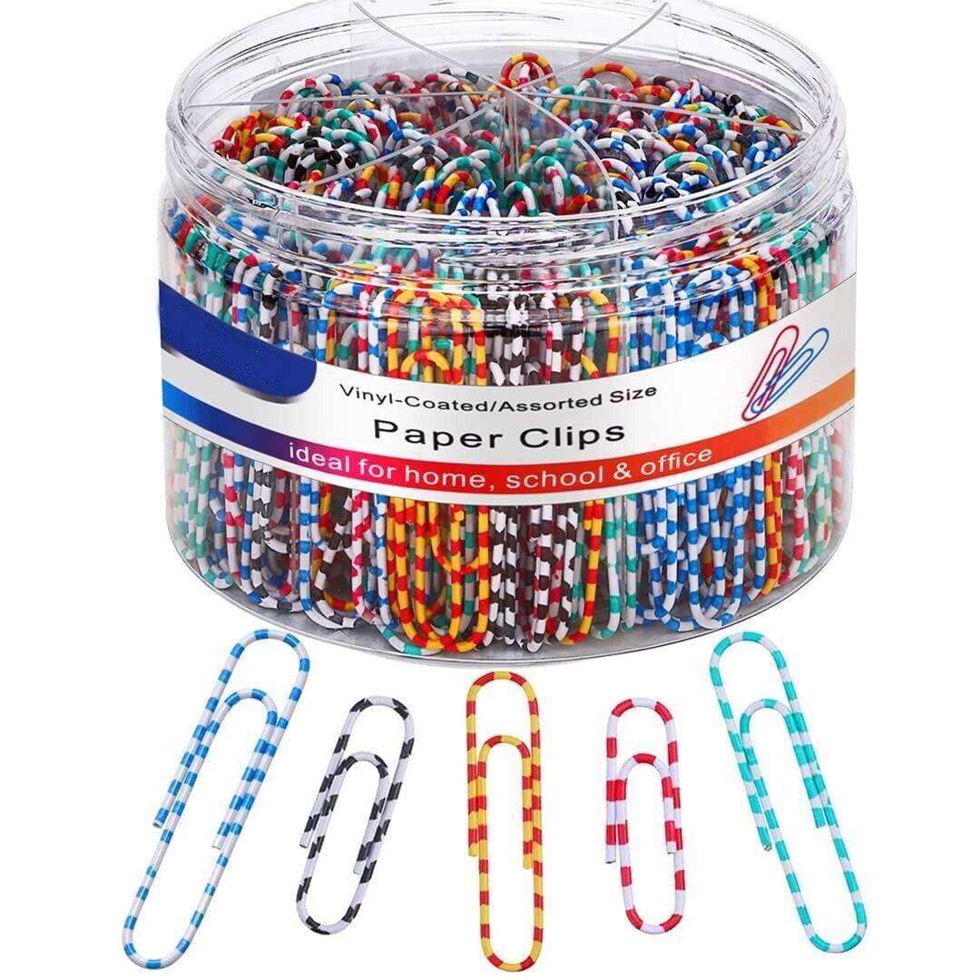 450Pcs Jumbo Paper Clips,Large Paperclips,Colored Striped Paper Clips ...