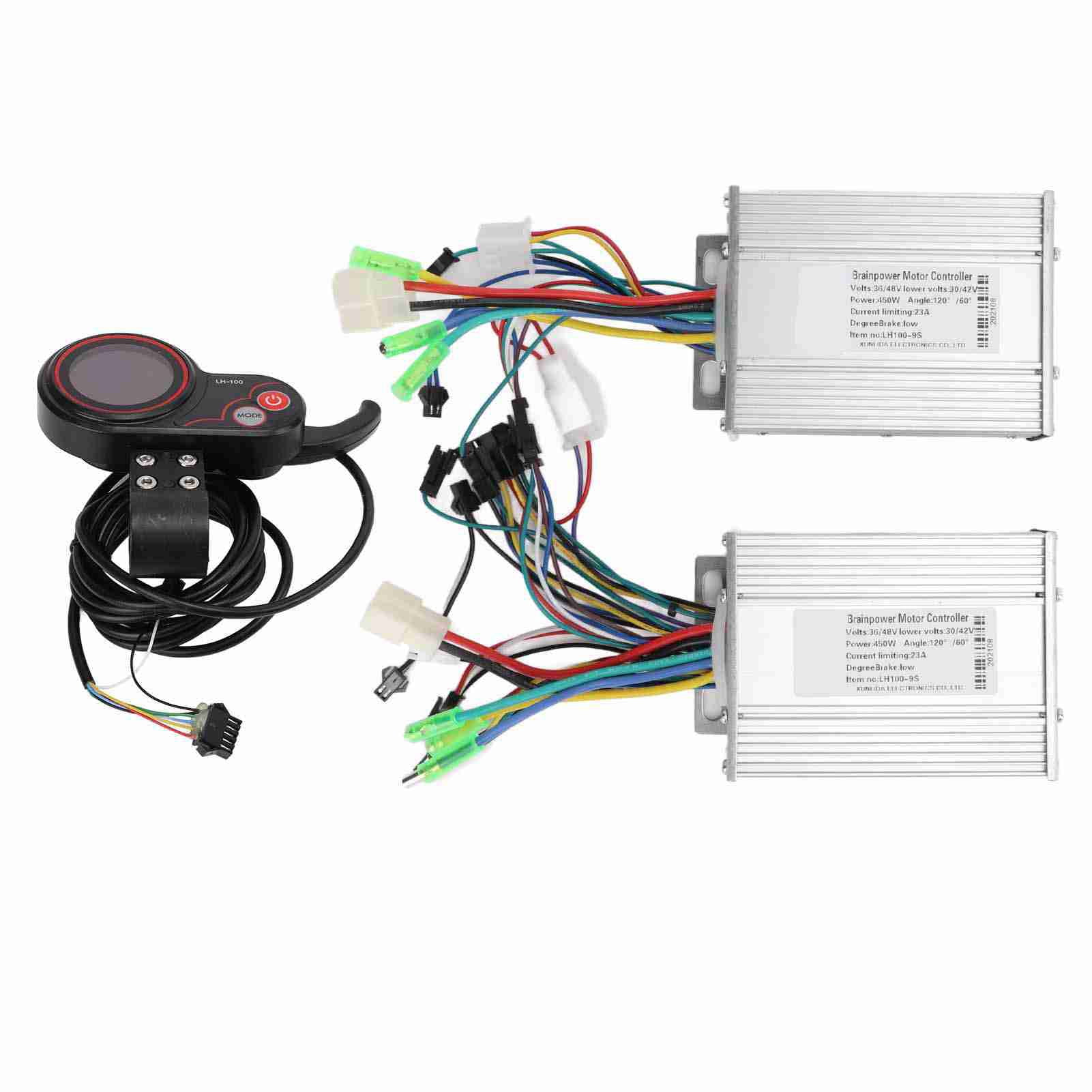 450W Brushless Controller W/ LH100 LCD: 36/48V Electric Bike Motor ...