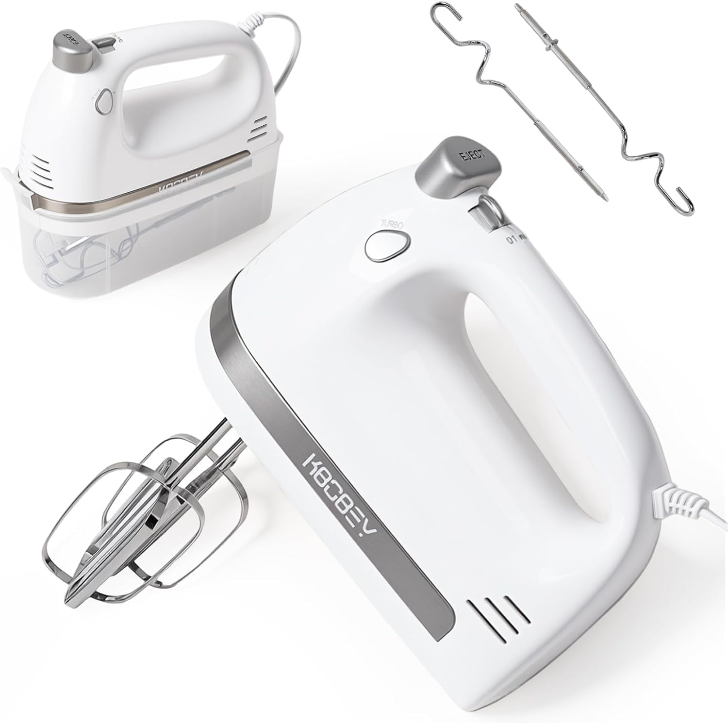 450W Electric Hand Mixer, 5-Speed Handheld Mixer with Storage Case ...