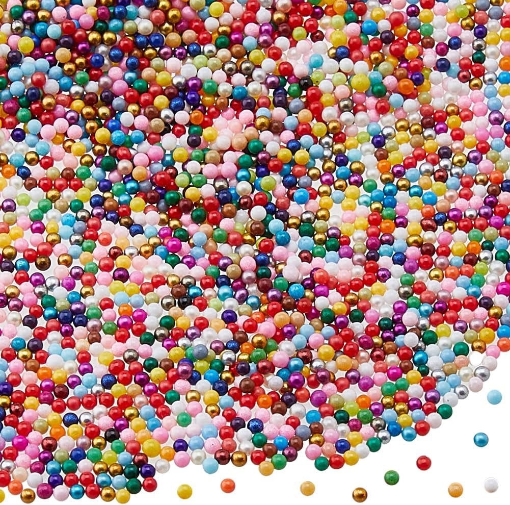 450g No Hole Glass Seed Beads 1.8mm Solid Color Lacquered Seed Beads ...