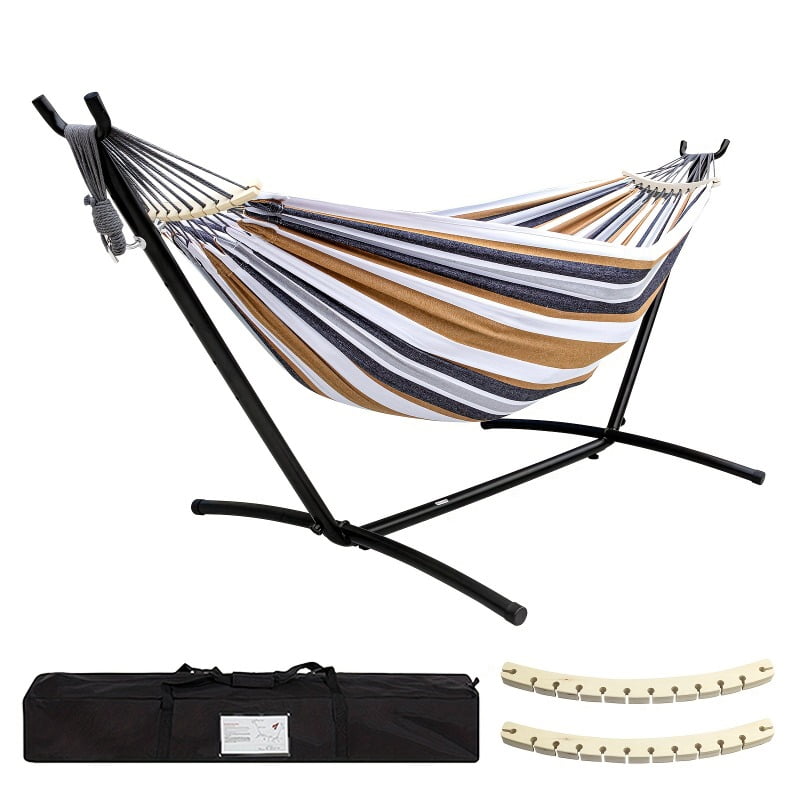 450lb Capacity Double Hammock with Steel Stand, Premium Carry Bag, and ...