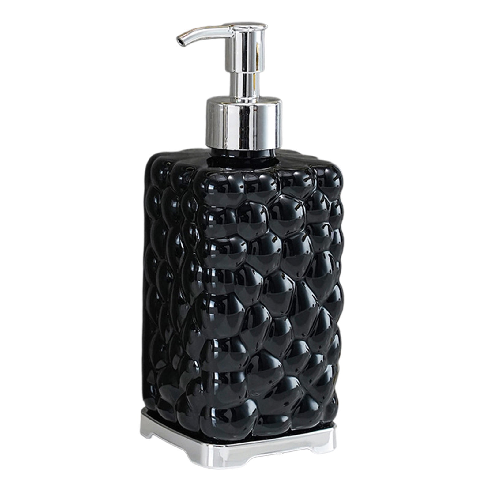 450ml Hand Sanitizer Dispenser Bottle - Stylish Black Plastic Soap Pump ...